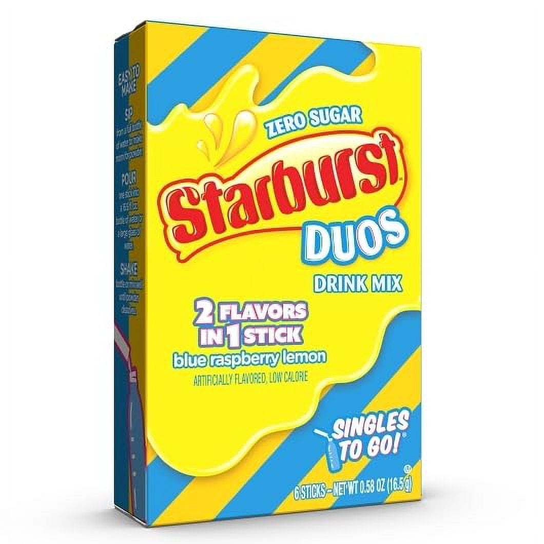 Starburst Duos Singles to Go Drink Mix Blue Raspberry Lemon, 6 Boxes ...