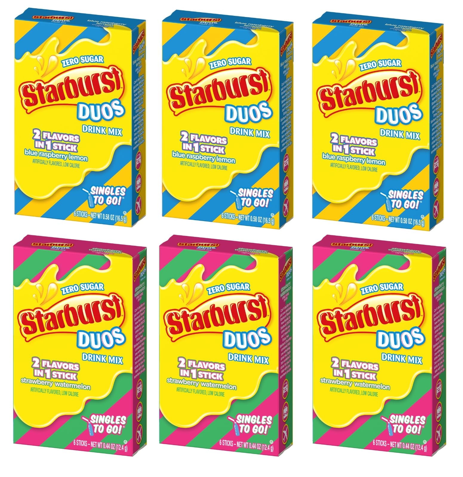 SINGLES TO GO! Starburst Duos Singles To Go Drink Mix Variety Pack, 6 ...