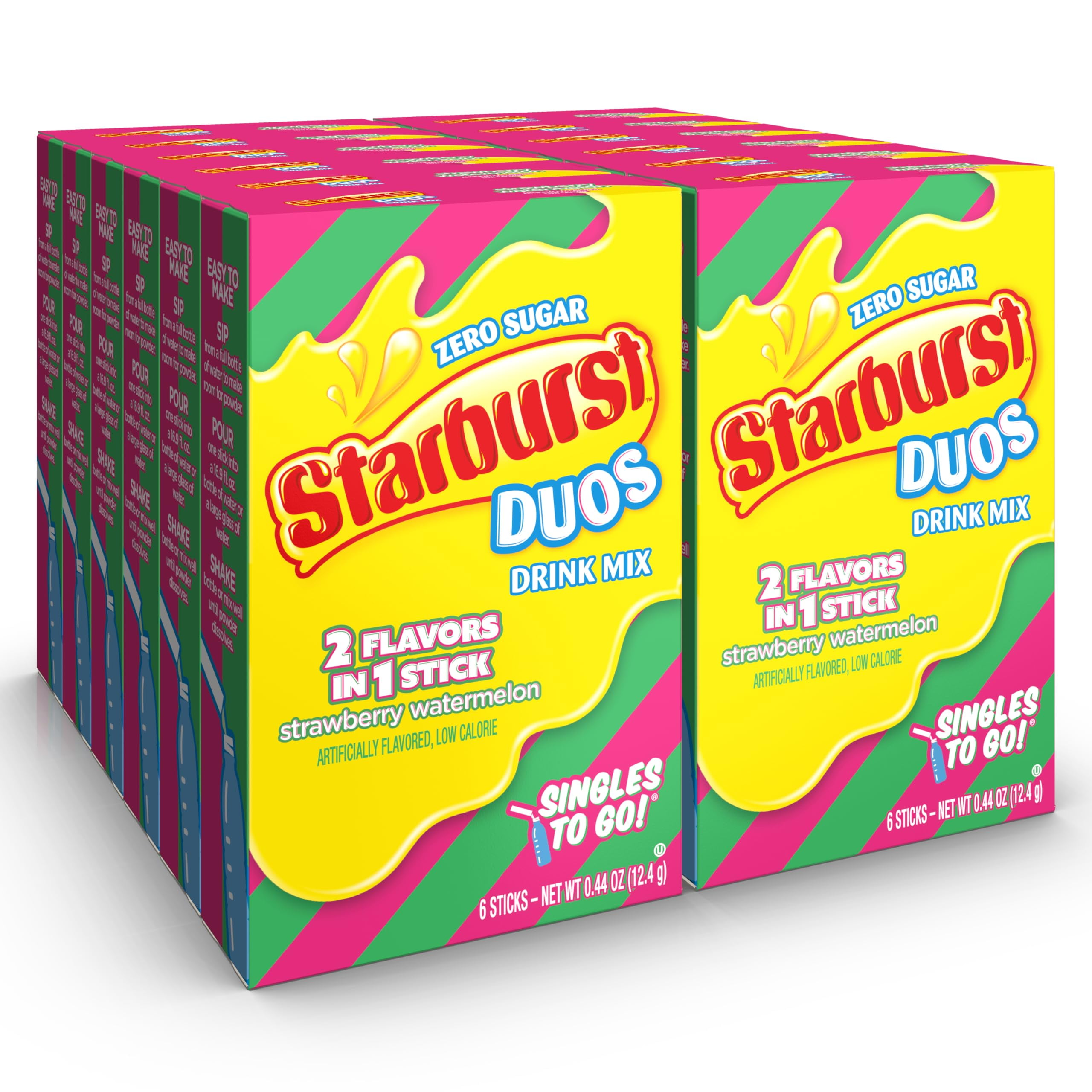 Starburst Duos Singles To Go Powdered Drink Mix, Strawberry Watermelon ...