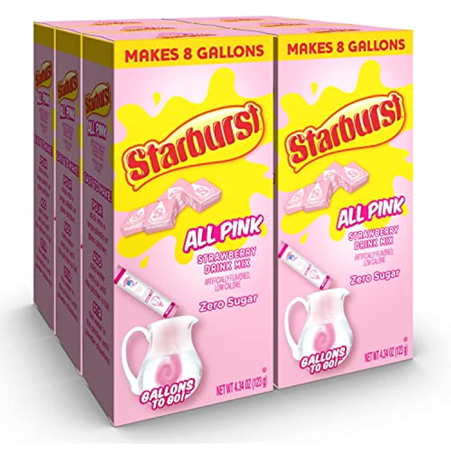 Starburst Gallons To Go Powdered Drink Mix, 8-Count Box (6 Pack), All ...