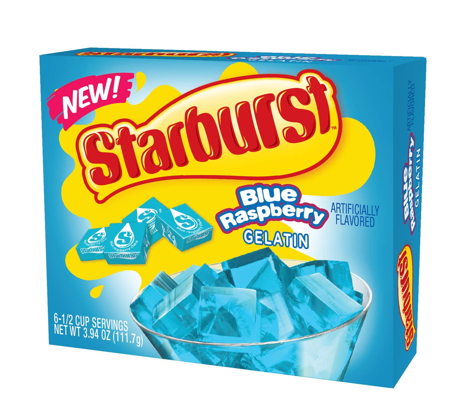 Starburst Gelatin, Blue Raspberry, 3.89 OZ (Pack of 6) - Walmart.com