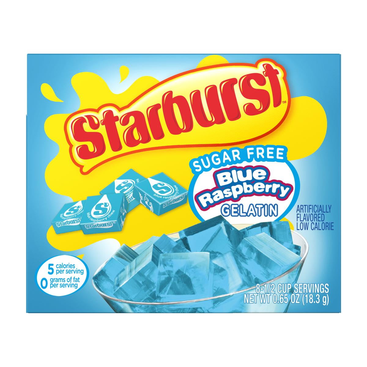 Starburst Gelatin - Sugar Free Blue Raspberry - 0.65 oz Packaging May ...