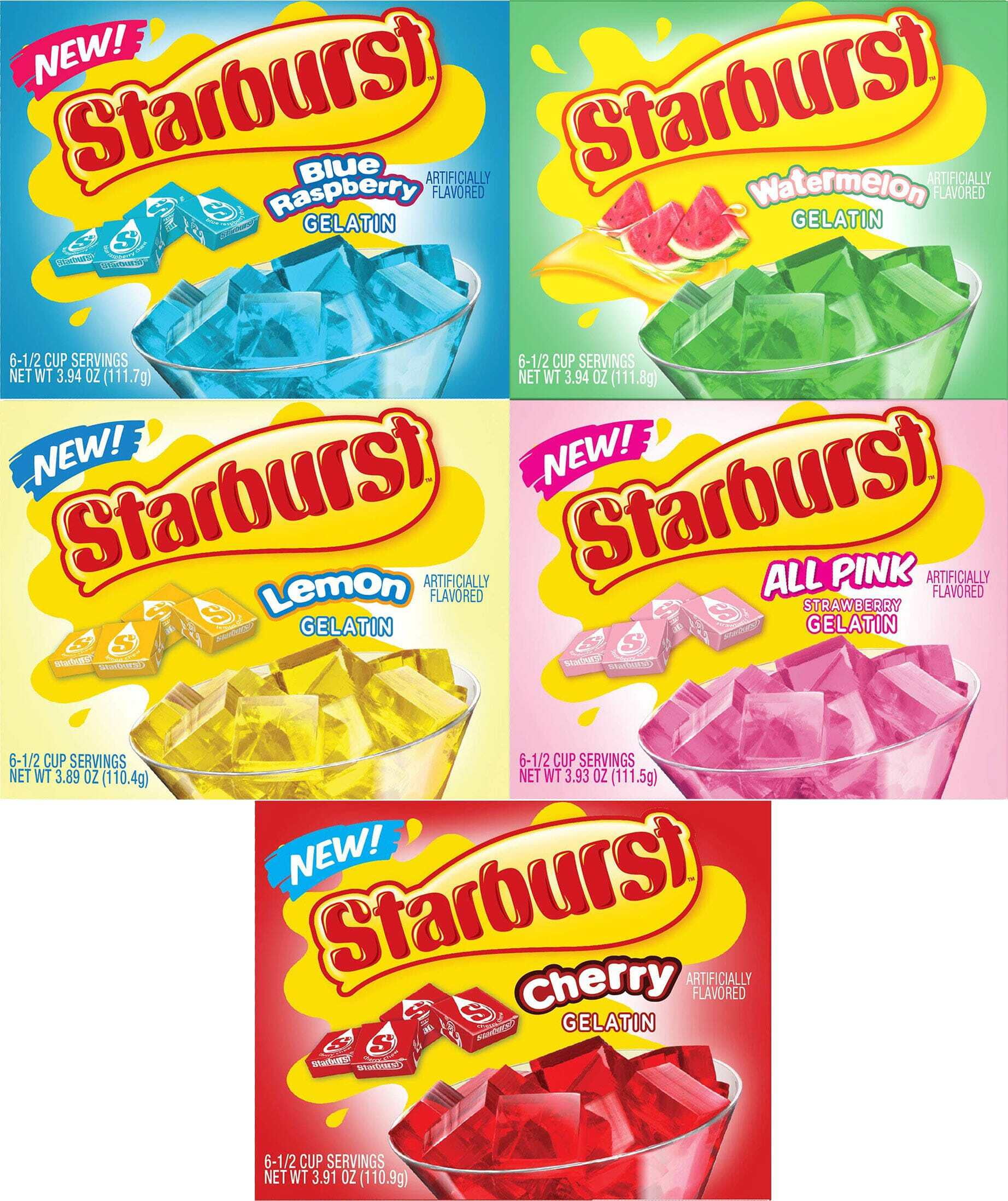 Starburst Gelatin Variety Pack, 5 Flavors (Lemon, Blue Raspberry ...
