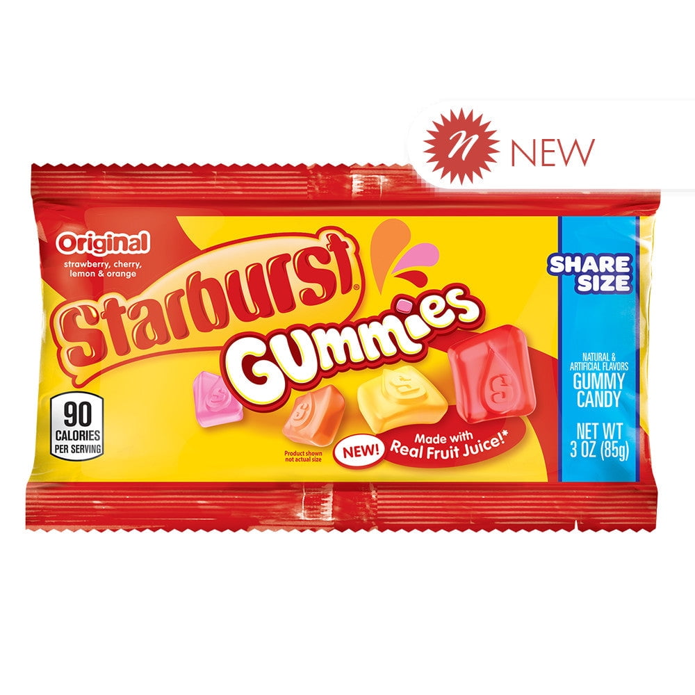 Starburst Gummies King Size, Juicy Fruit Flavored Snack, 3 oz (Pack of ...