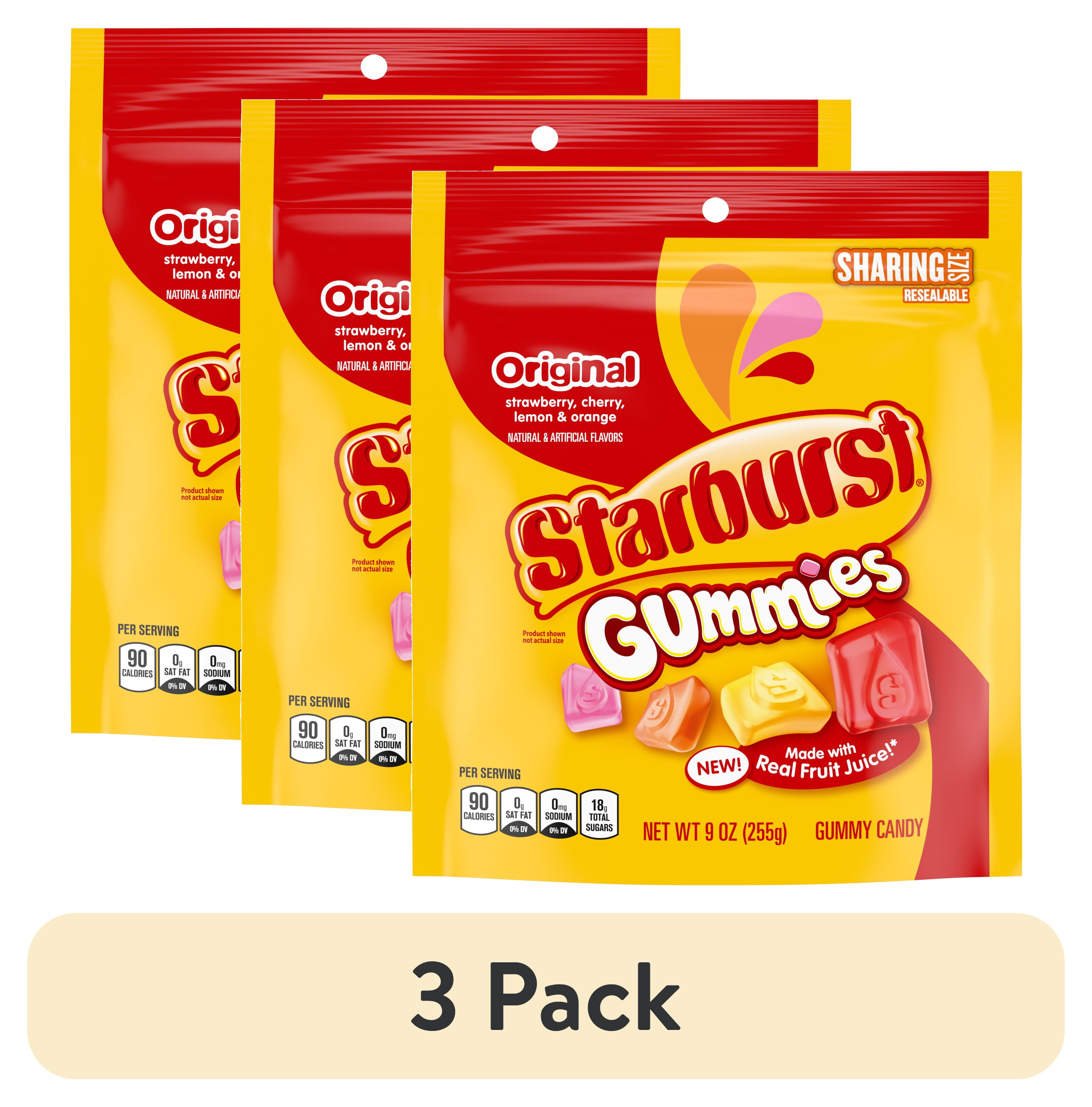 (3 pack) Starburst Gummies Original Gummy Candy, Sharing Size - 9 oz ...