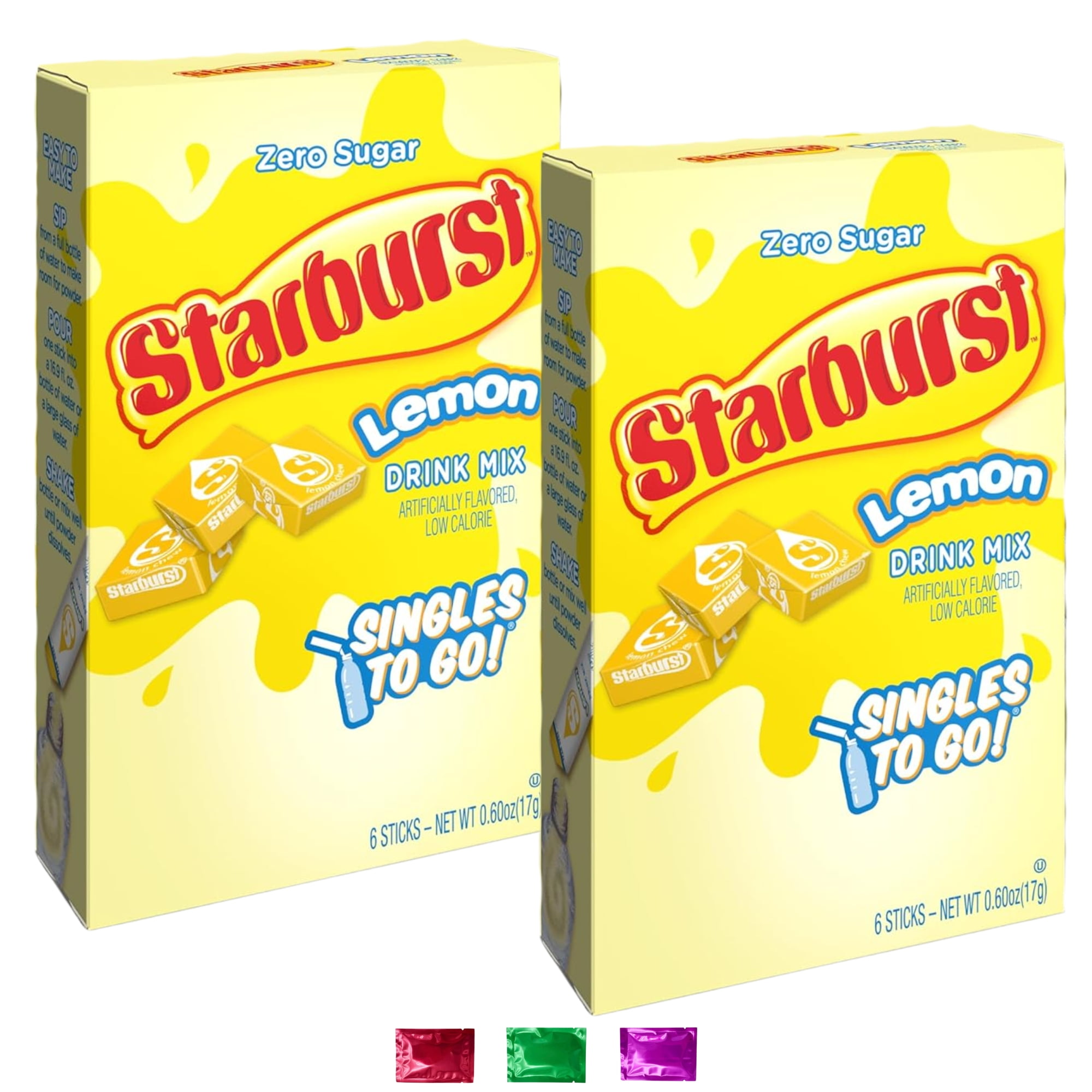 Starburst Lemon Drink Mix Sugar Free Packets 12 Total Servings ...