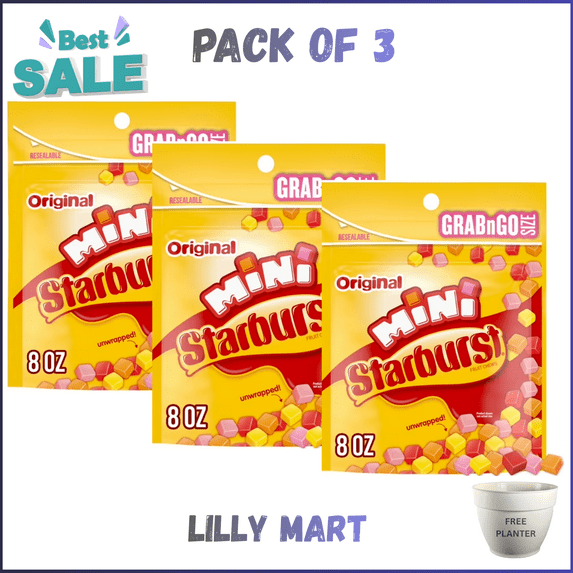 Starburst Minis Original Fruit Chews Chewy Candy, Grab N Go, 8 oz Bags ...