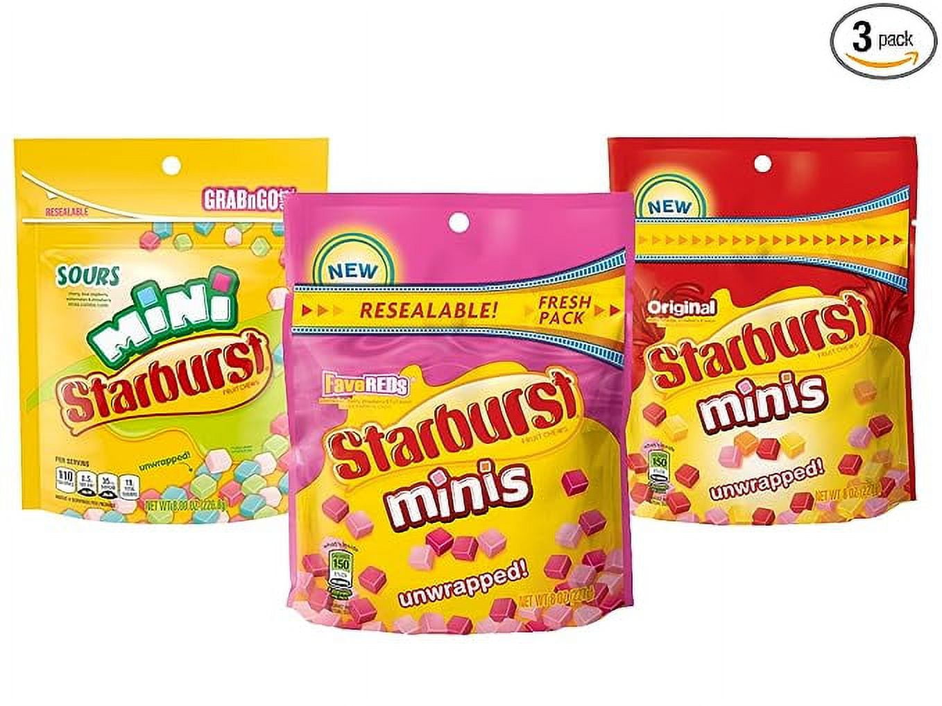 Starburst Minis Stand Up Pouch Fruit Chews Original, Sours, and Fave ...