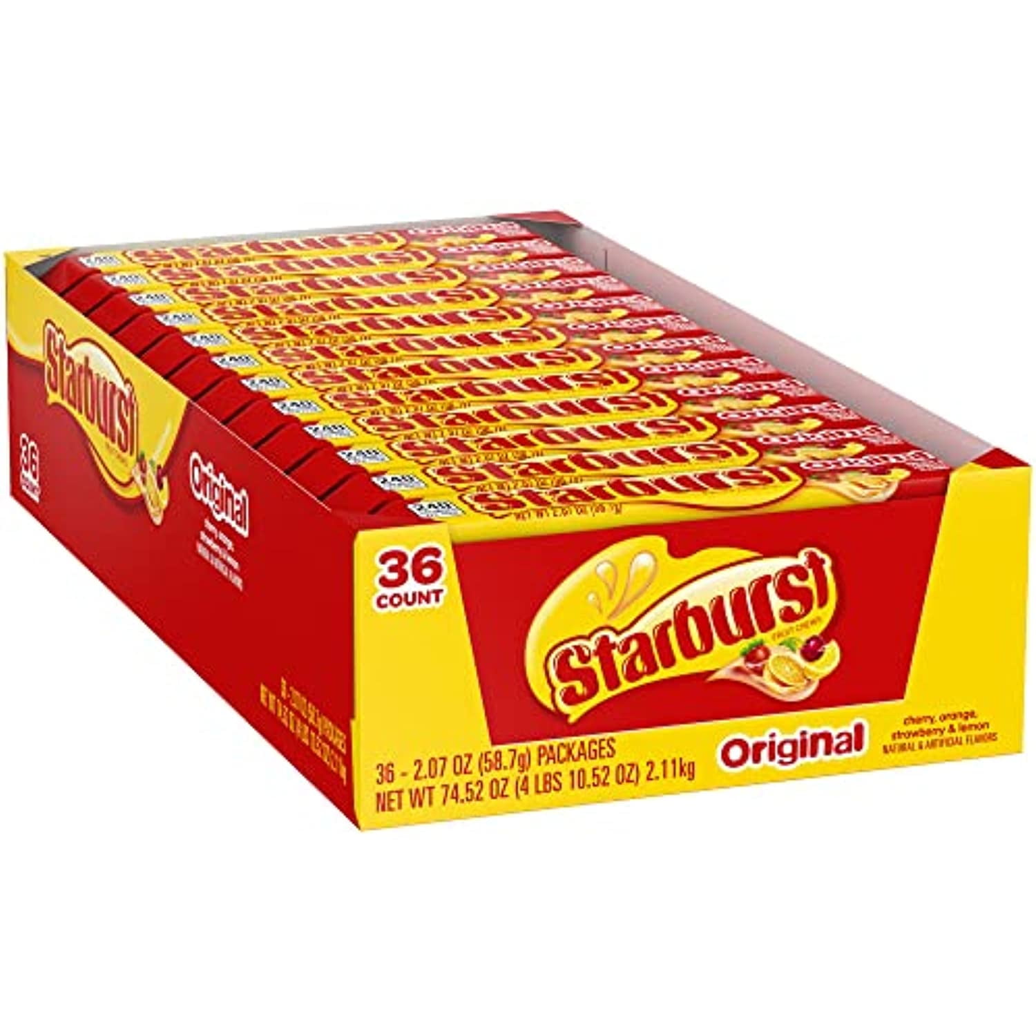 Starburst Original Fruit Chews Candy, 2.07 Ounce (36 Single Packs ...