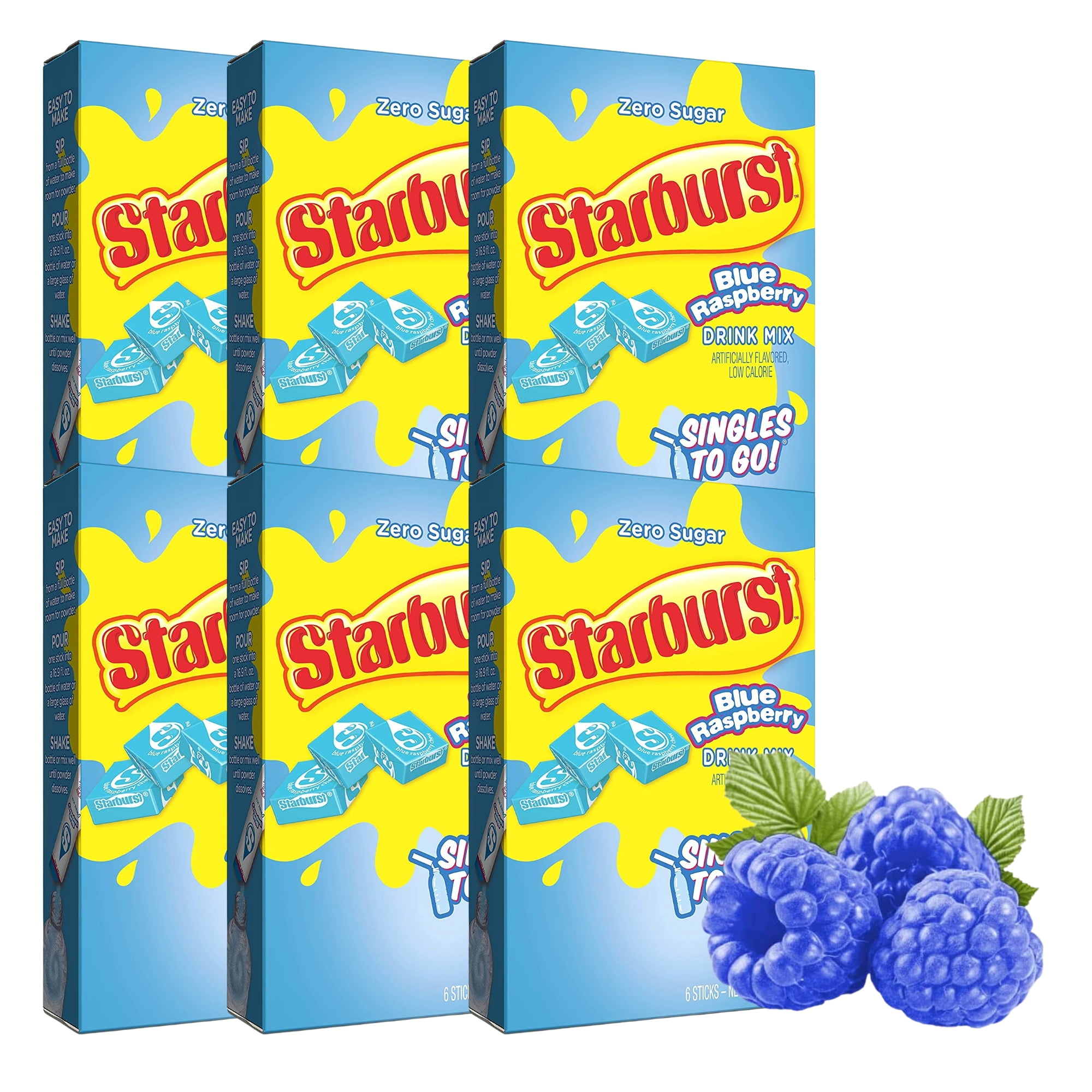 Starburst Singles To Go Powdered Drink Mix Blue Raspberry Flavor Sugar ...