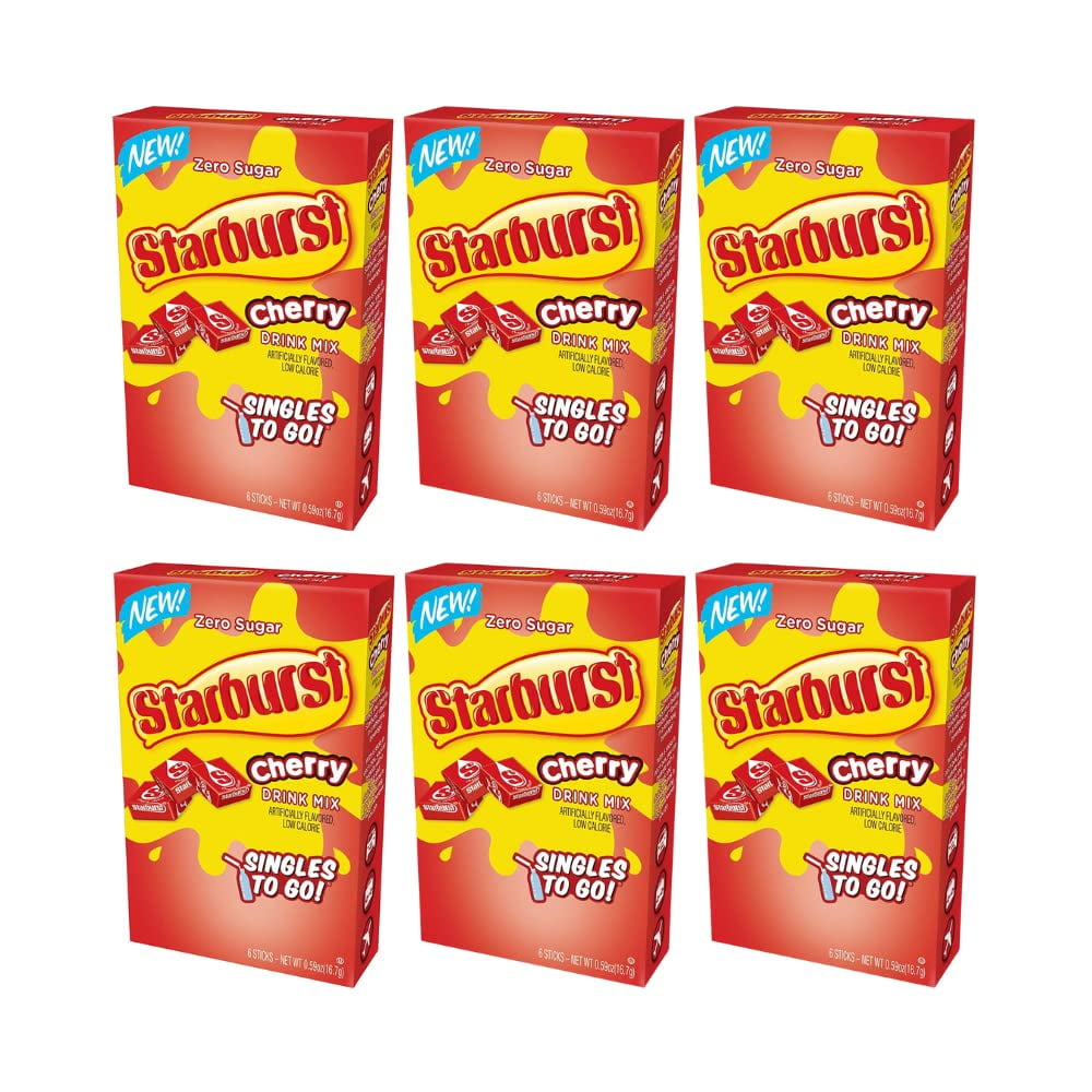 SINGLES TO GO! Starburst Cherry Drink Mix, Powdered Mix, 36 Servings ...