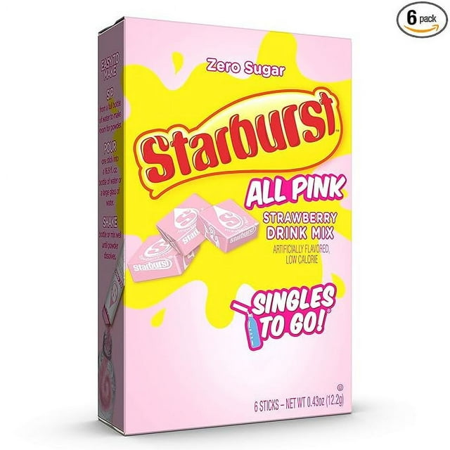 Starburst Singles To Go Powdered Drink Mix, All Pink Strawberry, 1 Box ...