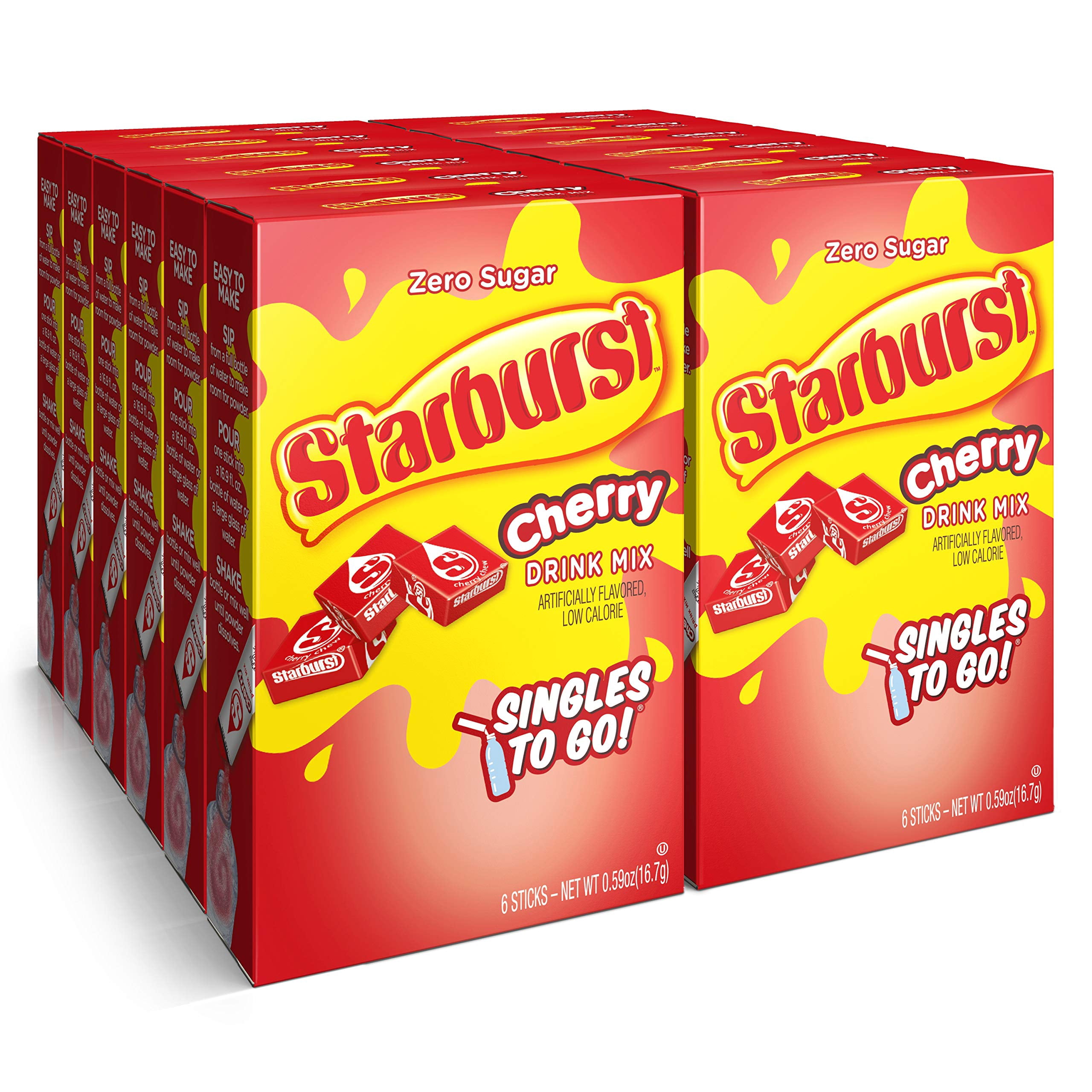 Starburst Singles To Go Powdered Drink Mix & Just Add Water -12 Boxes ...