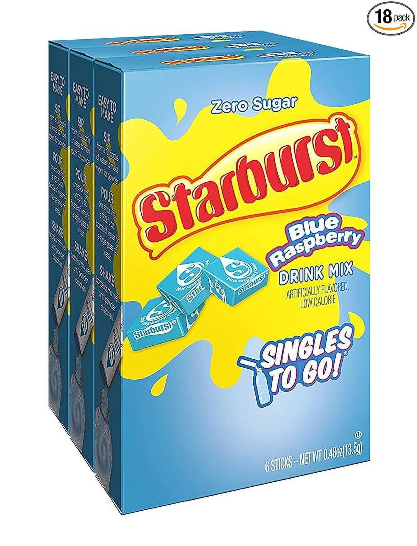 Starburst Singles To Go Zero Sugar Drink Mix, Blue Raspberry, 6 CT Per ...