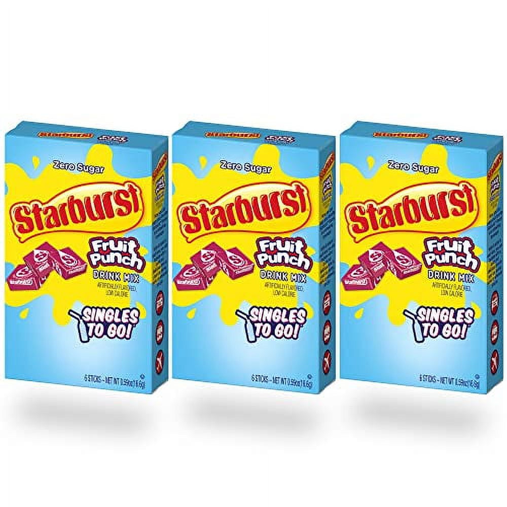 Starburst Singles To Go Zero Sugar Drink Mix, Fruit Punch, 6 CT Per Box ...
