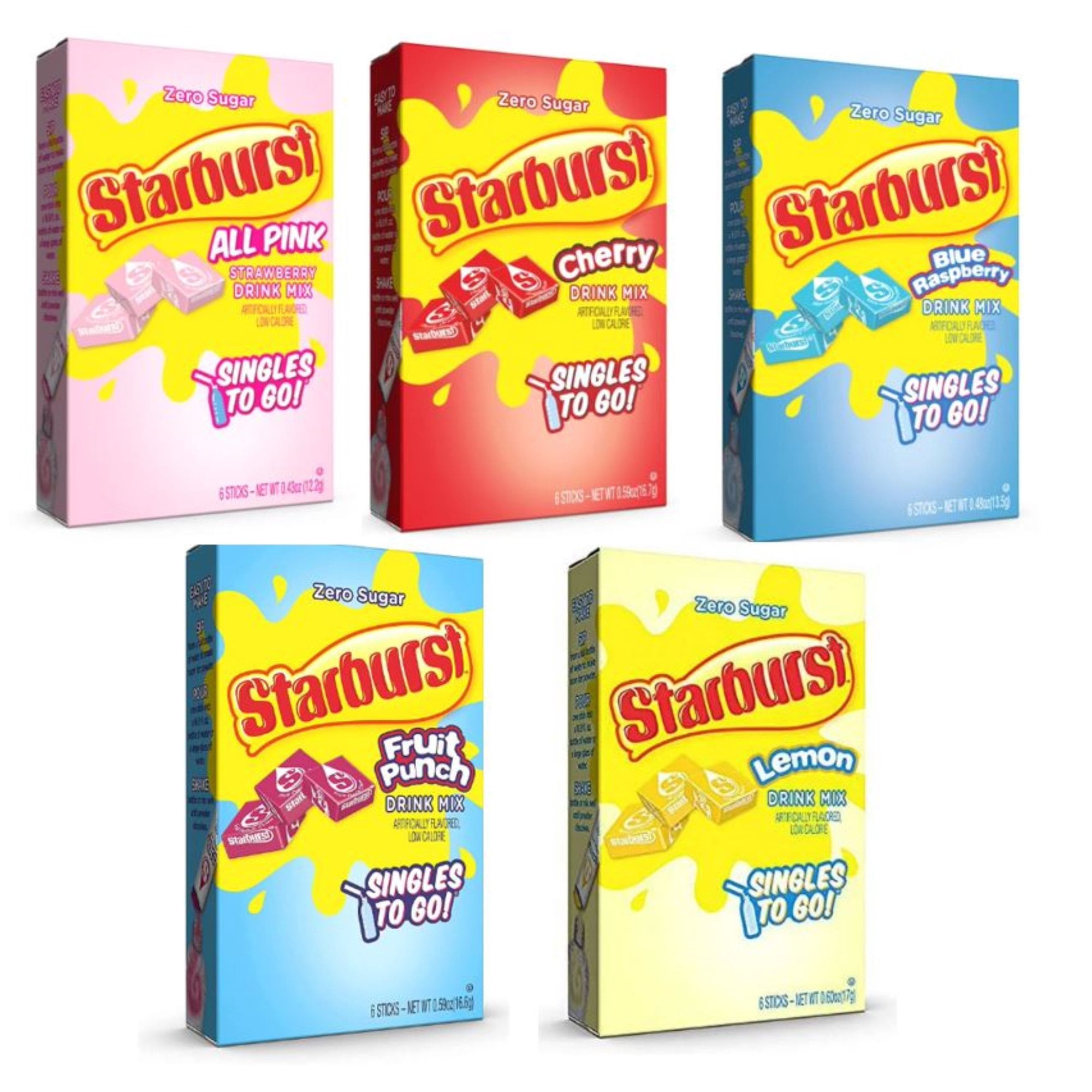 Starburst Singles to Go Variety Pack, Cherry, Fruit Punch, Blue ...
