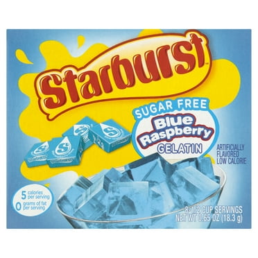 Starburst Gelatin, Blue Raspberry, 3.89 OZ (Pack of 6) - Walmart.com