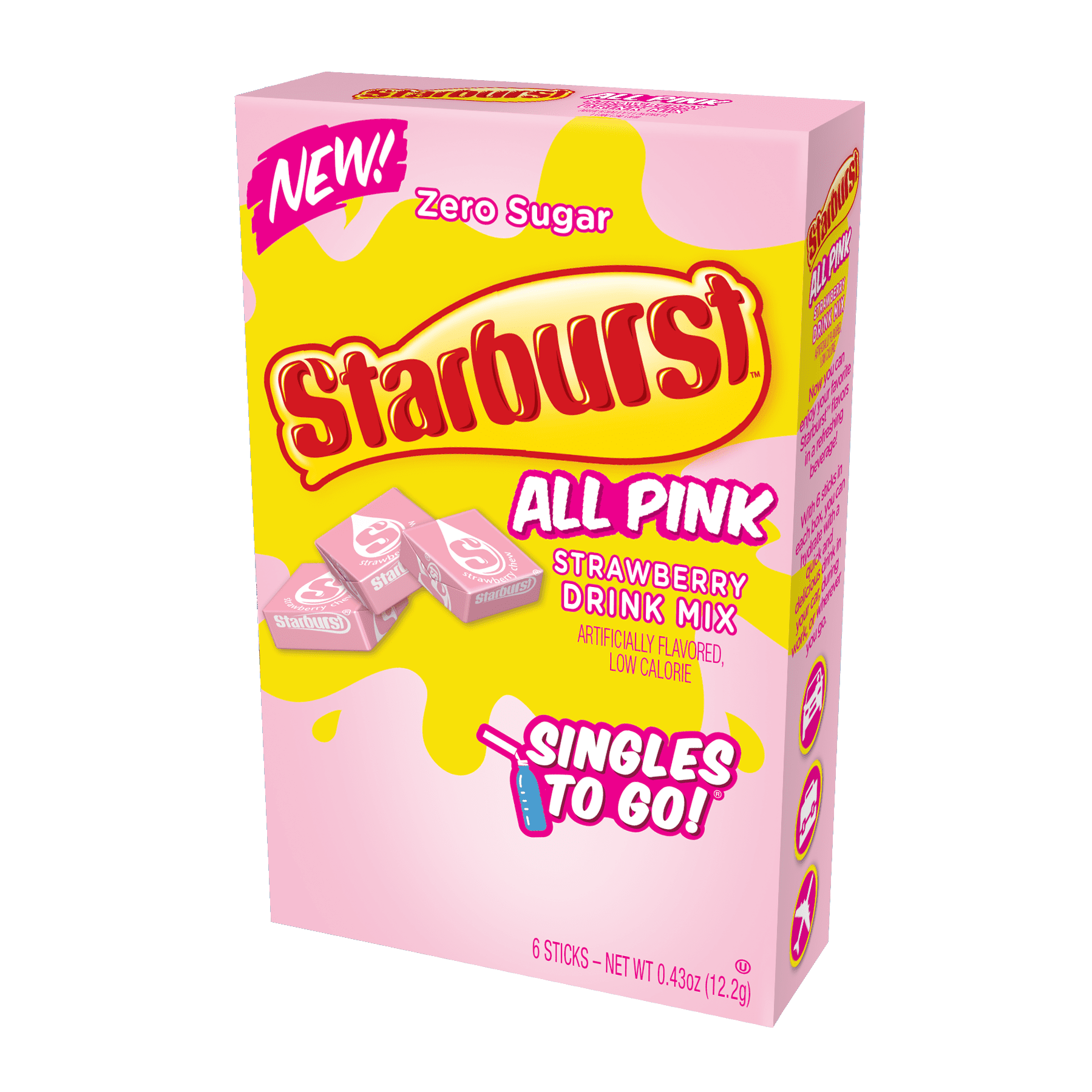 Starburst Zero Sugar Water Flavoring Enhancer, Pink Strawberry Singles ...