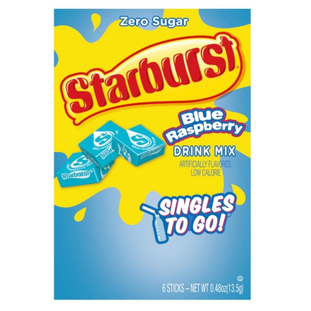 Starburst Zero Sugar Singles-to-Go Powdered Drink Mix, Blue Raspberry ...
