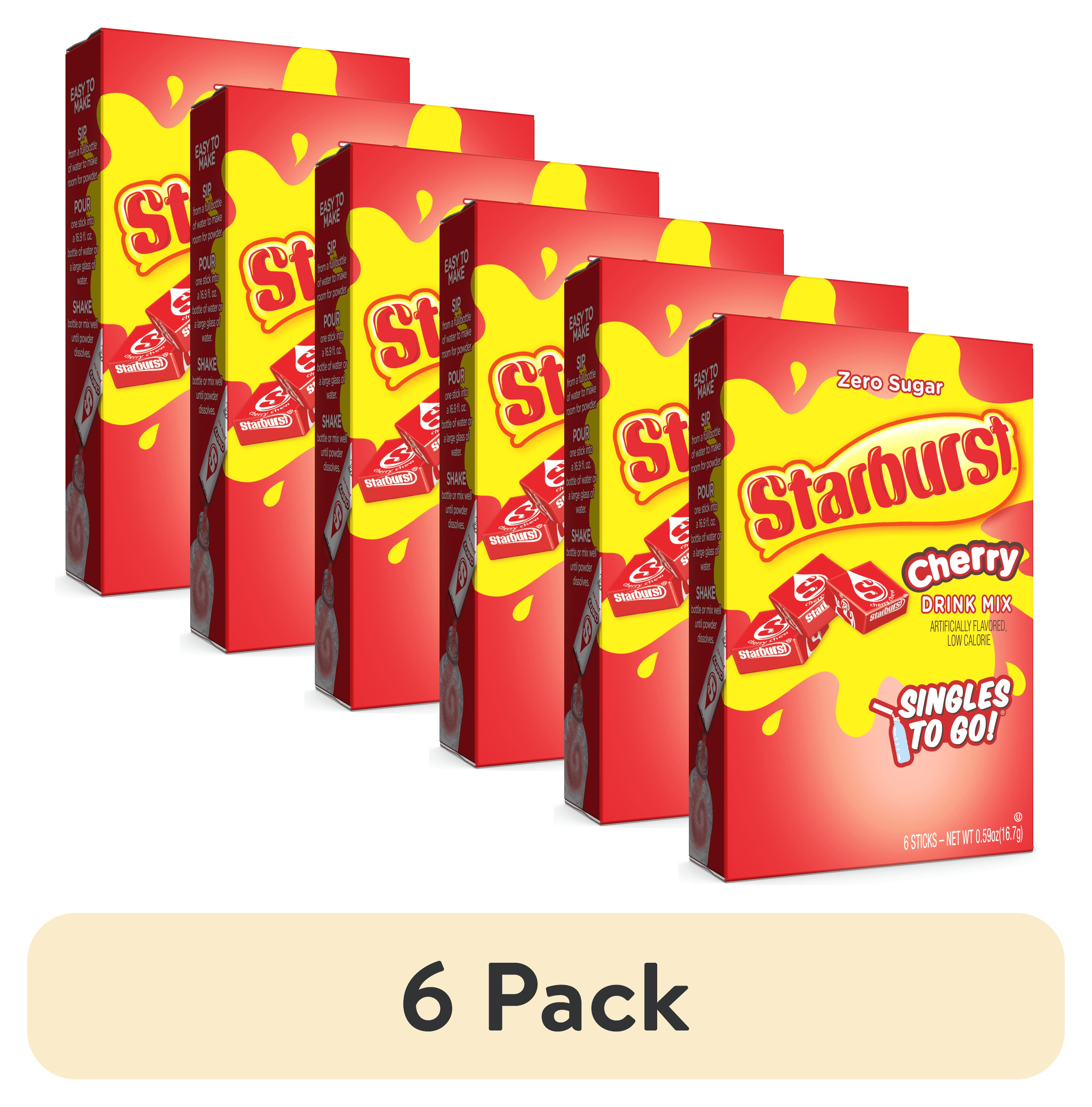 (6 pack) Starburst Zero Sugar Singles-to-Go Powdered Drink Mix, Cherry ...
