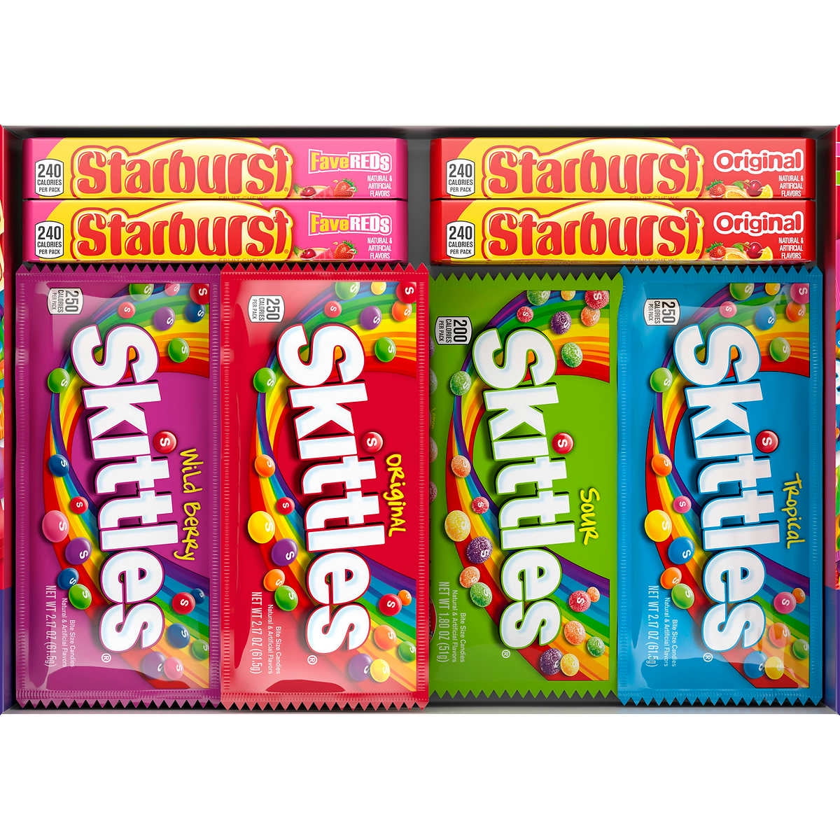 Starburst and Skittles Bulk Assorted Chewy Candy Variety Box (62.79 oz ...