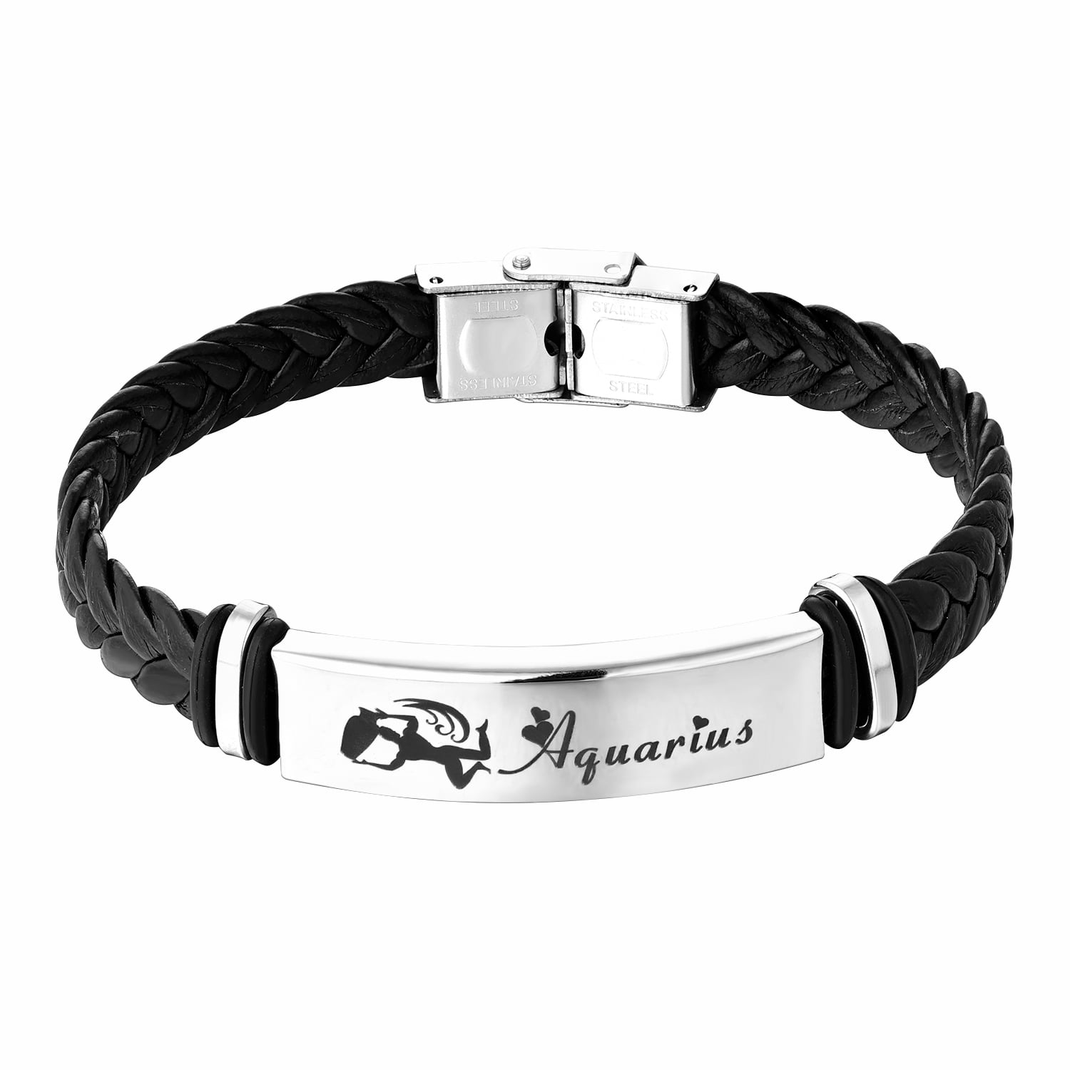 Starchenie 12 Constellation Aquarius Leather Bracelet Zodiac Signs ...