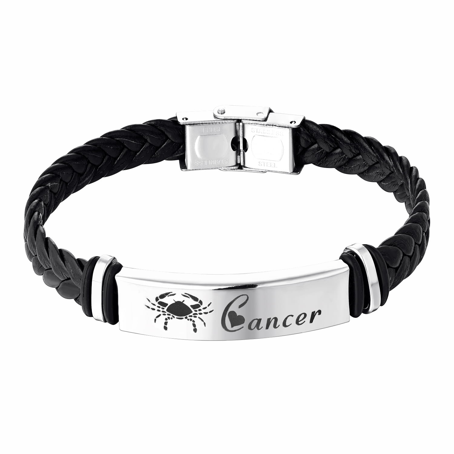 Starchenie 12 Constellation Cancer Leather Bracelet Zodiac Signs ...