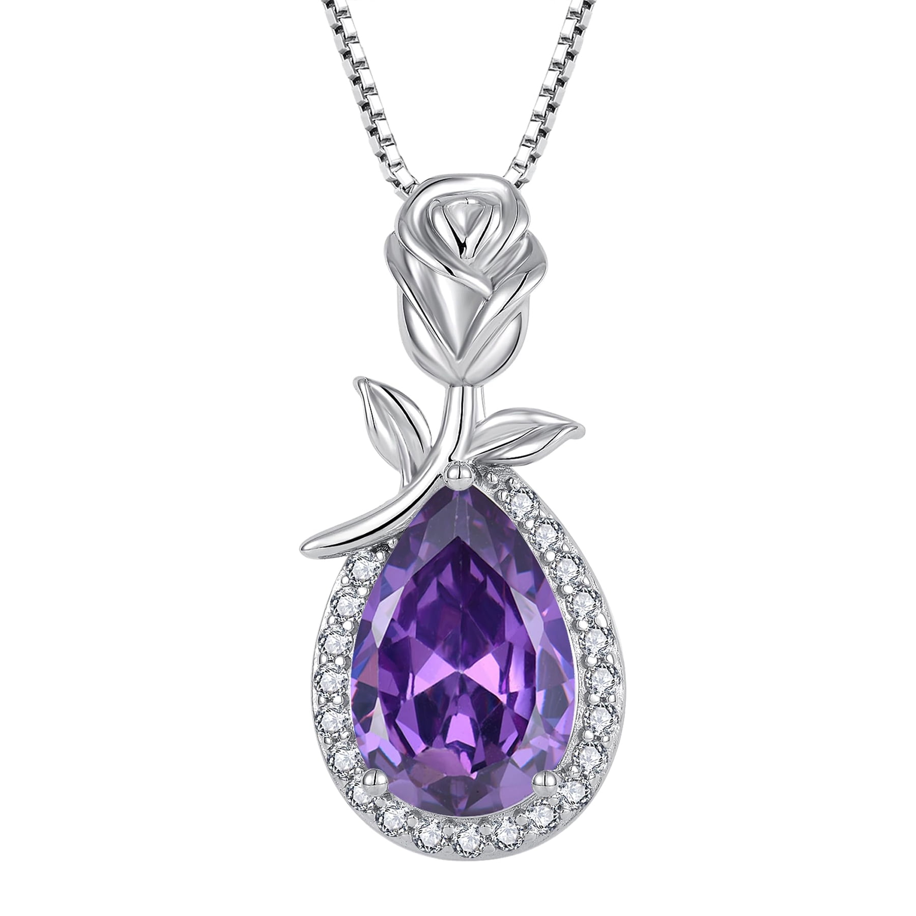Starchenie Birthstone February Amethyst Necklace for Women 925 Sterling ...