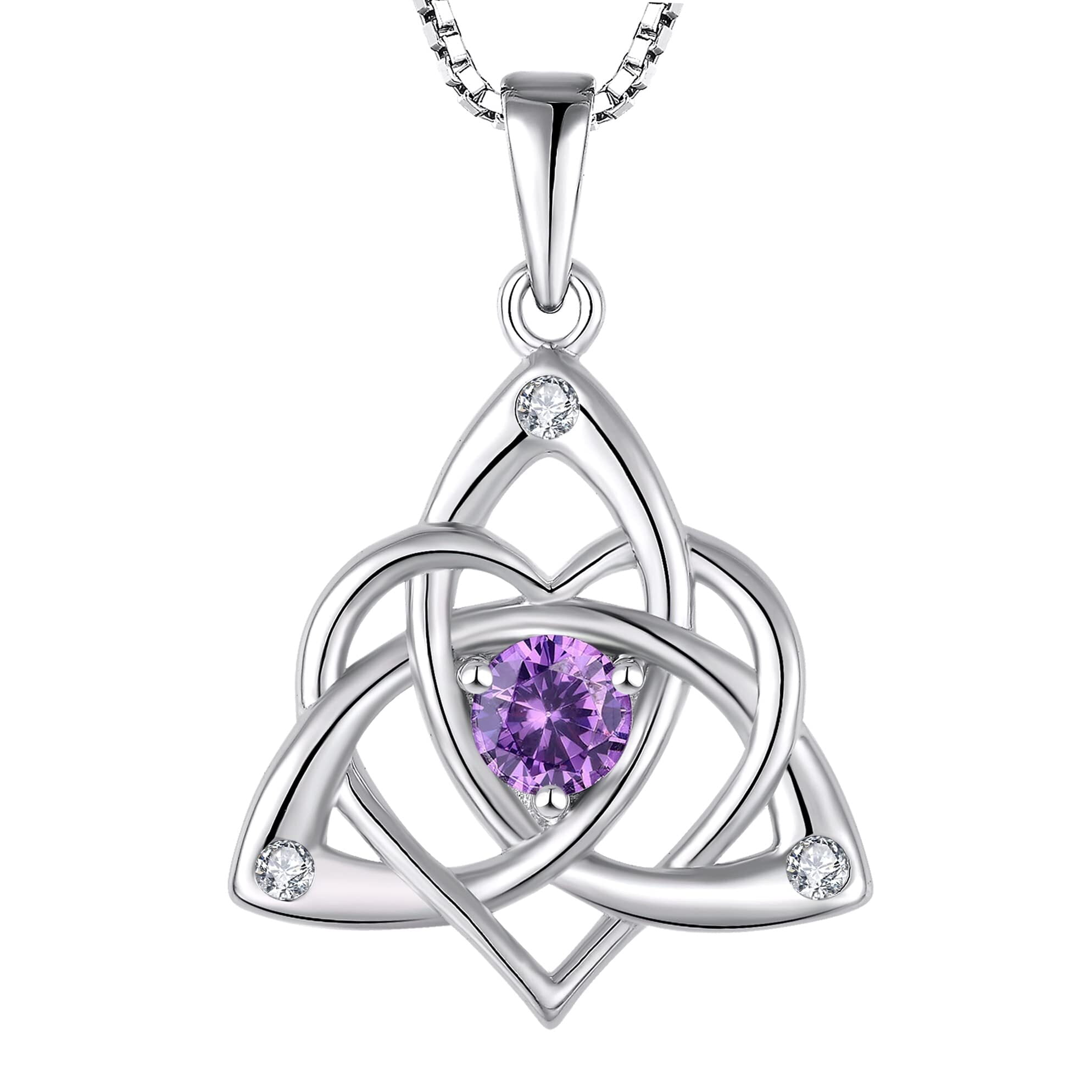 Starchenie Celtic Knot Necklace, 925 Sterling Silver, February ...