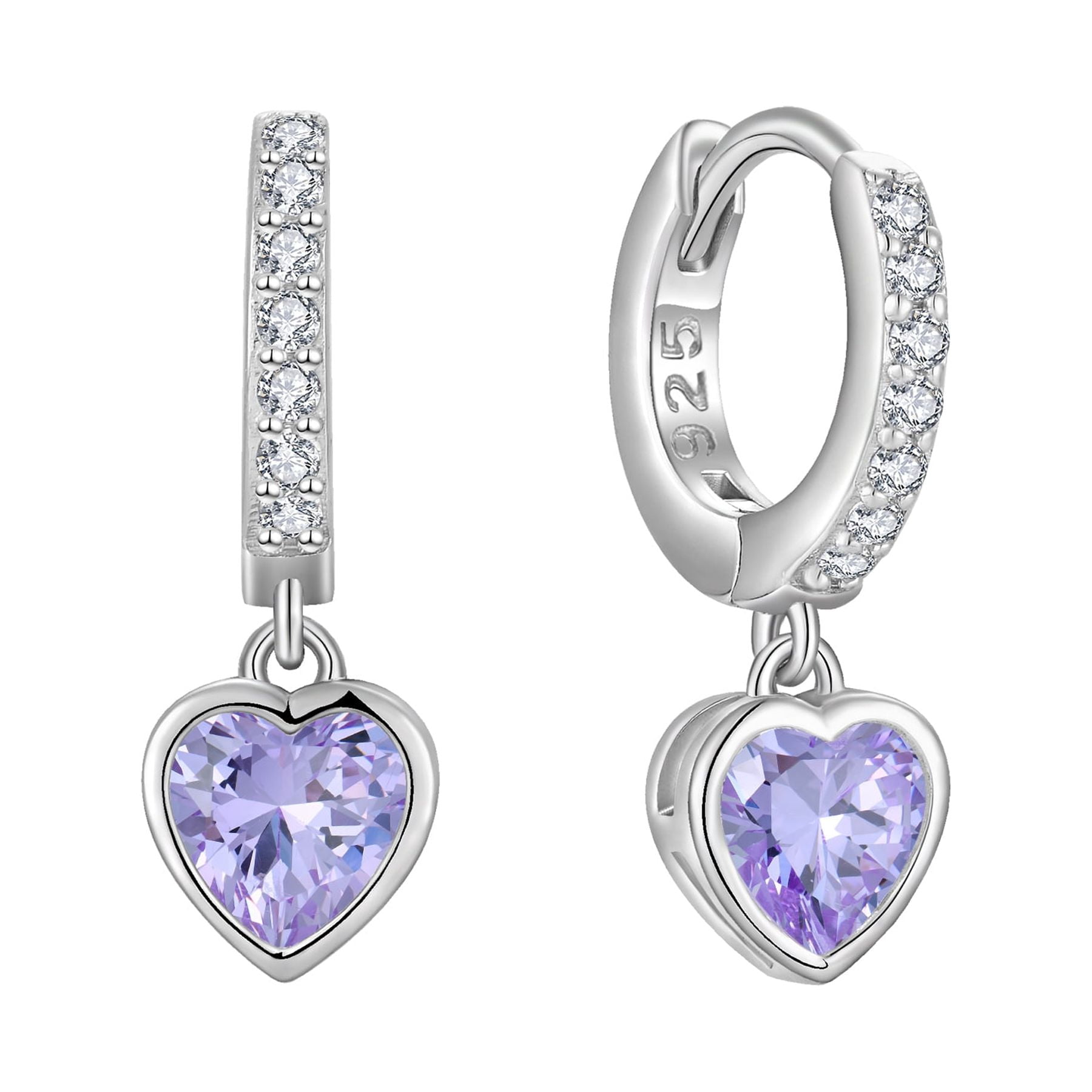 Starchenie Heart Dangle Drop Earrings 925 Sterling Silver Alexandrite ...