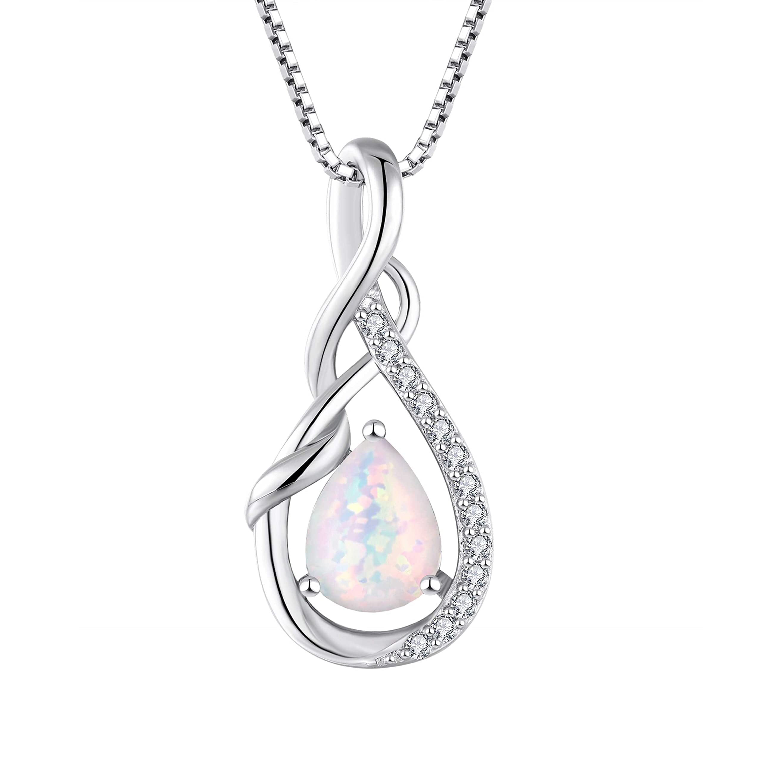 Starchenie Infinity Teardrop Pendant Necklace for Women 925 Sterling ...