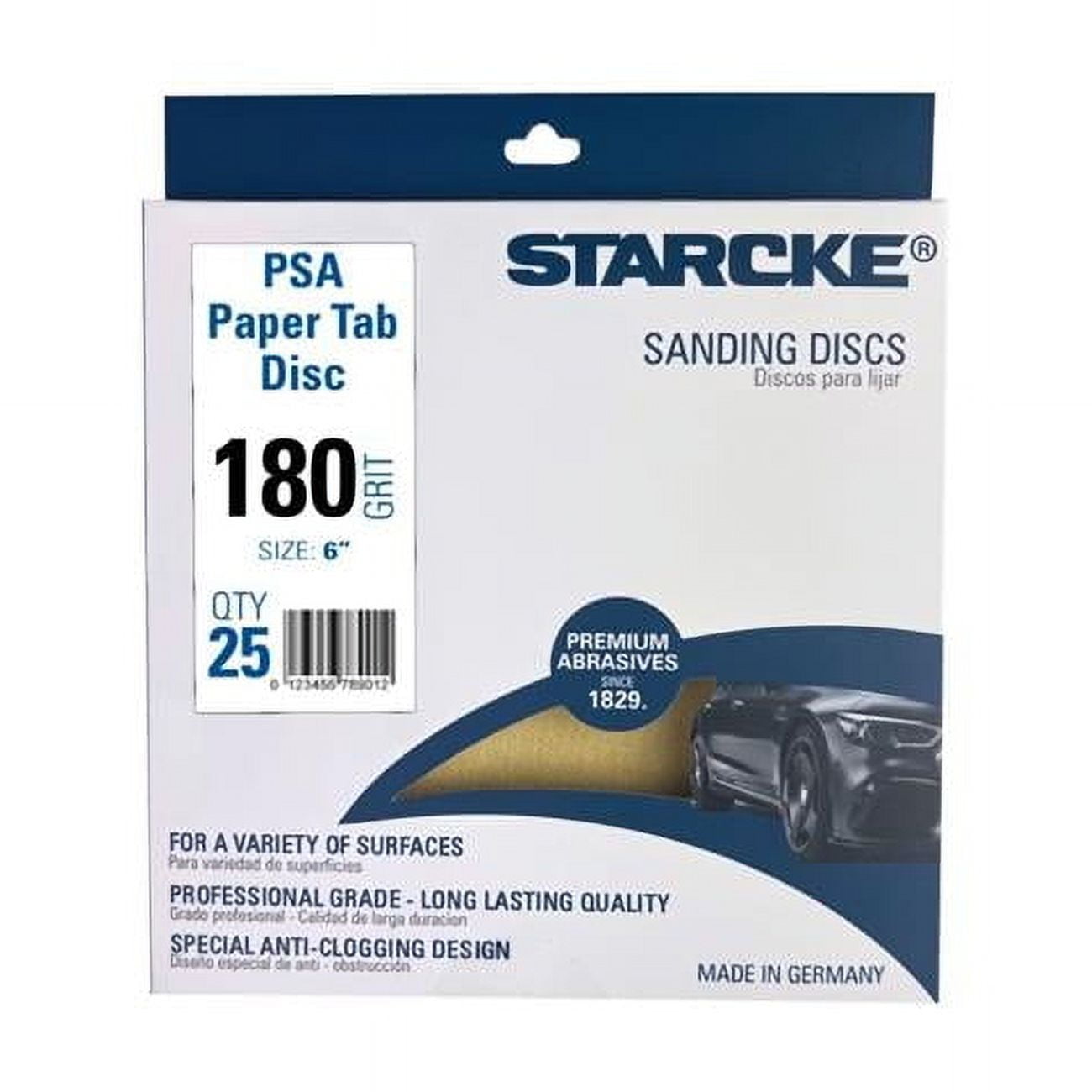 Starcke Abrasives STE-514-6T-180-R25 6 in. x NH Aluminum Oxide 514C Gold P150 PSA Tab Disc - 25 ...