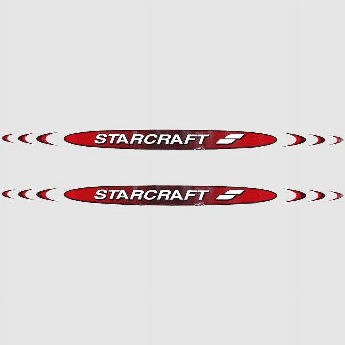 Starcraft Boat Graphic Decal | Red White Black 42 x 2 1/2 Inch (Pair ...