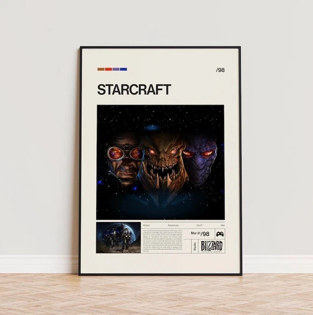 Starcraft Poster, Video Game Poster, Minimalist Game Print, Gaming Room ...
