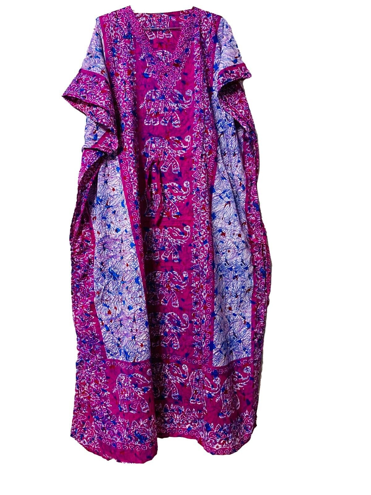 Starculture Pink-Long-Kaftan-dress-Hippy-Boho-Maxi-Plus-Size-Women ...
