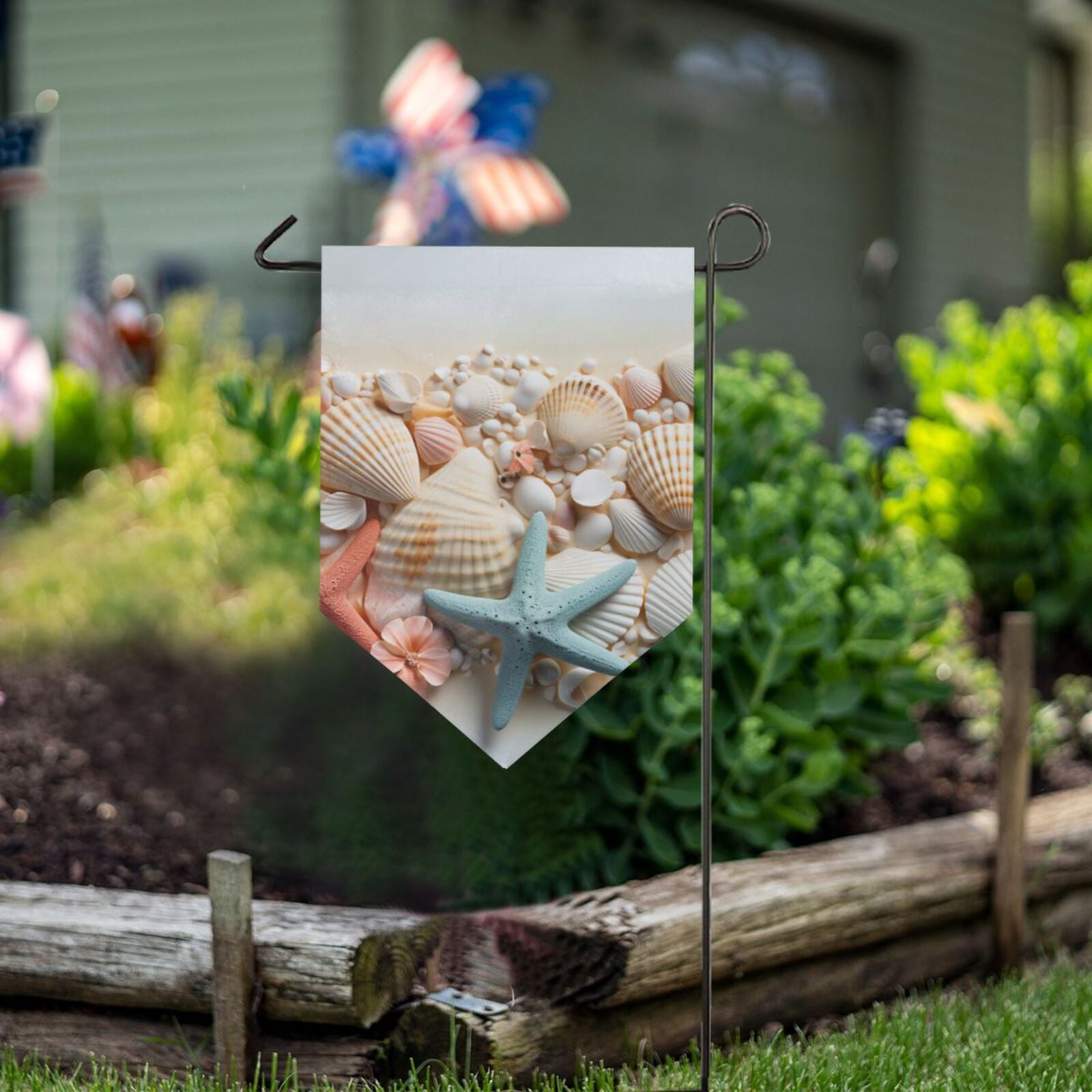 Starcus Shell Conch Garden Flag 18" x 12.5" Double Sided Yard Lawn ...
