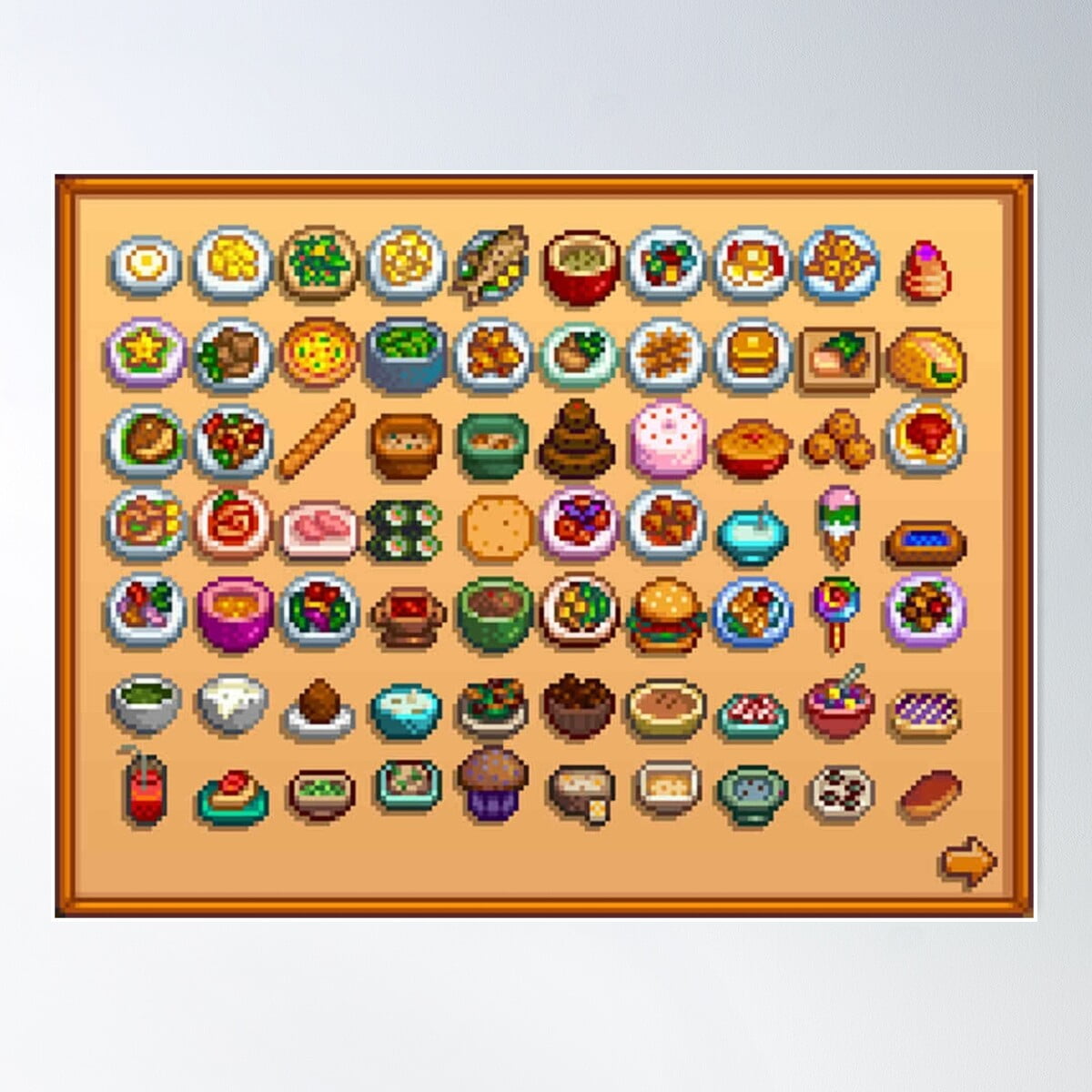 Stardew Valley Cooked Food Poster Wall Art, Modern Wall Decor For ...