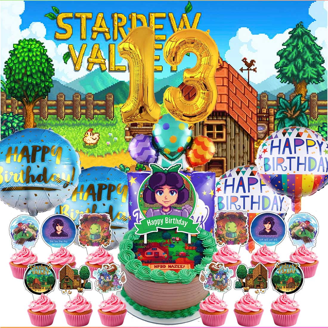 Stardew Valley Party Supplies Decor 13th Kit Balloons Birthday Cake ...