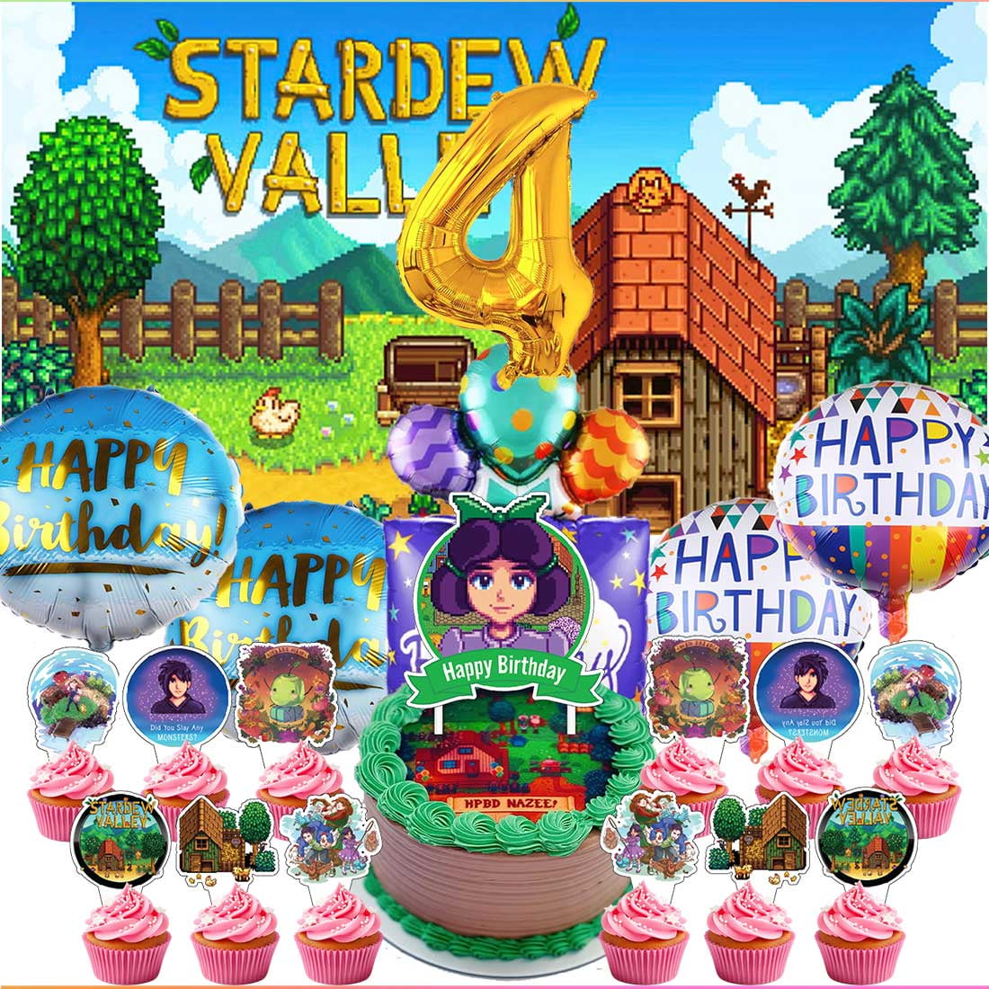 Stardew Valley Party Supplies Decor 4th Kit Balloons Birthday Cake ...