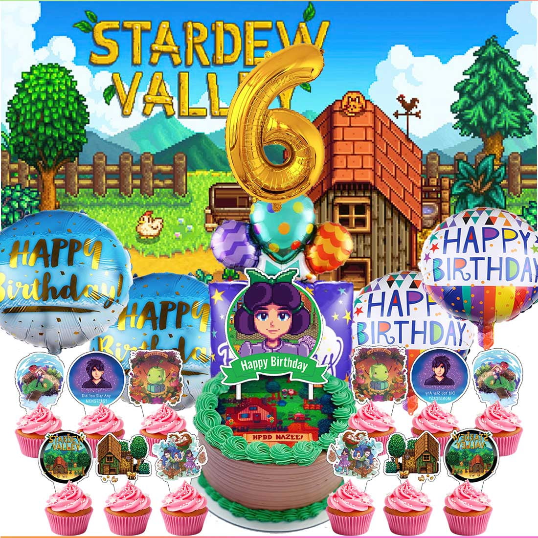 Stardew Valley Party Supplies Decor 6th Kit Balloons Birthday Cake ...