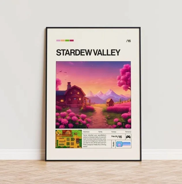 Stardew Valley Poster, Video Game Poster, Minimalist Game Print, Gaming ...
