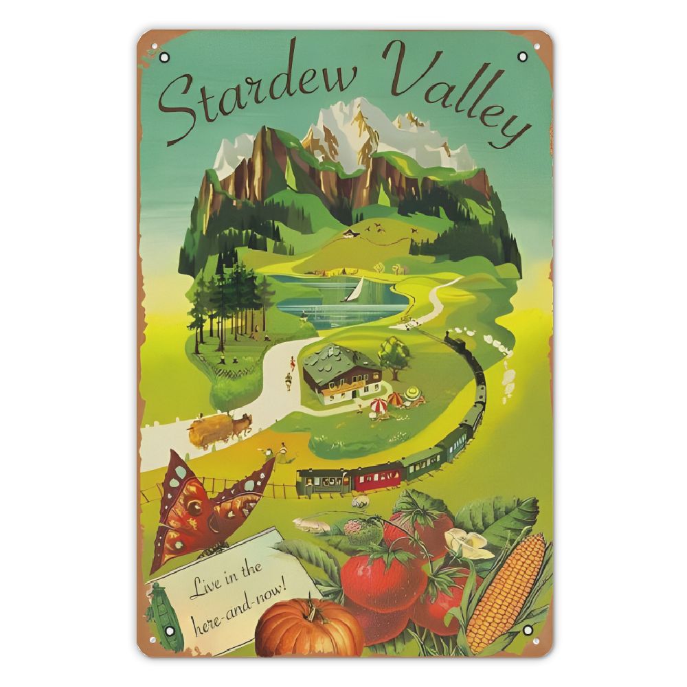 Stardew Valley Travel Poster Poster Vintage Retro Metal Sign 8x12 Inch ...