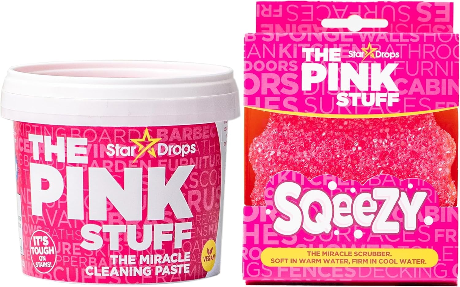 Stardrops - The Pink Stuff Miracle Cleaning Paste & SQeeZY Scrubber ...