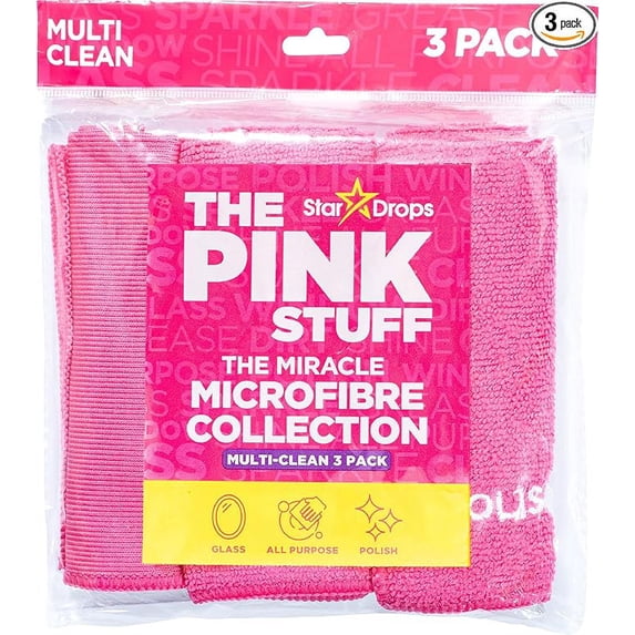 Stardrops, The Pink Stuff Miracle Microfibre Cleaning Cloths 3 Pack ...