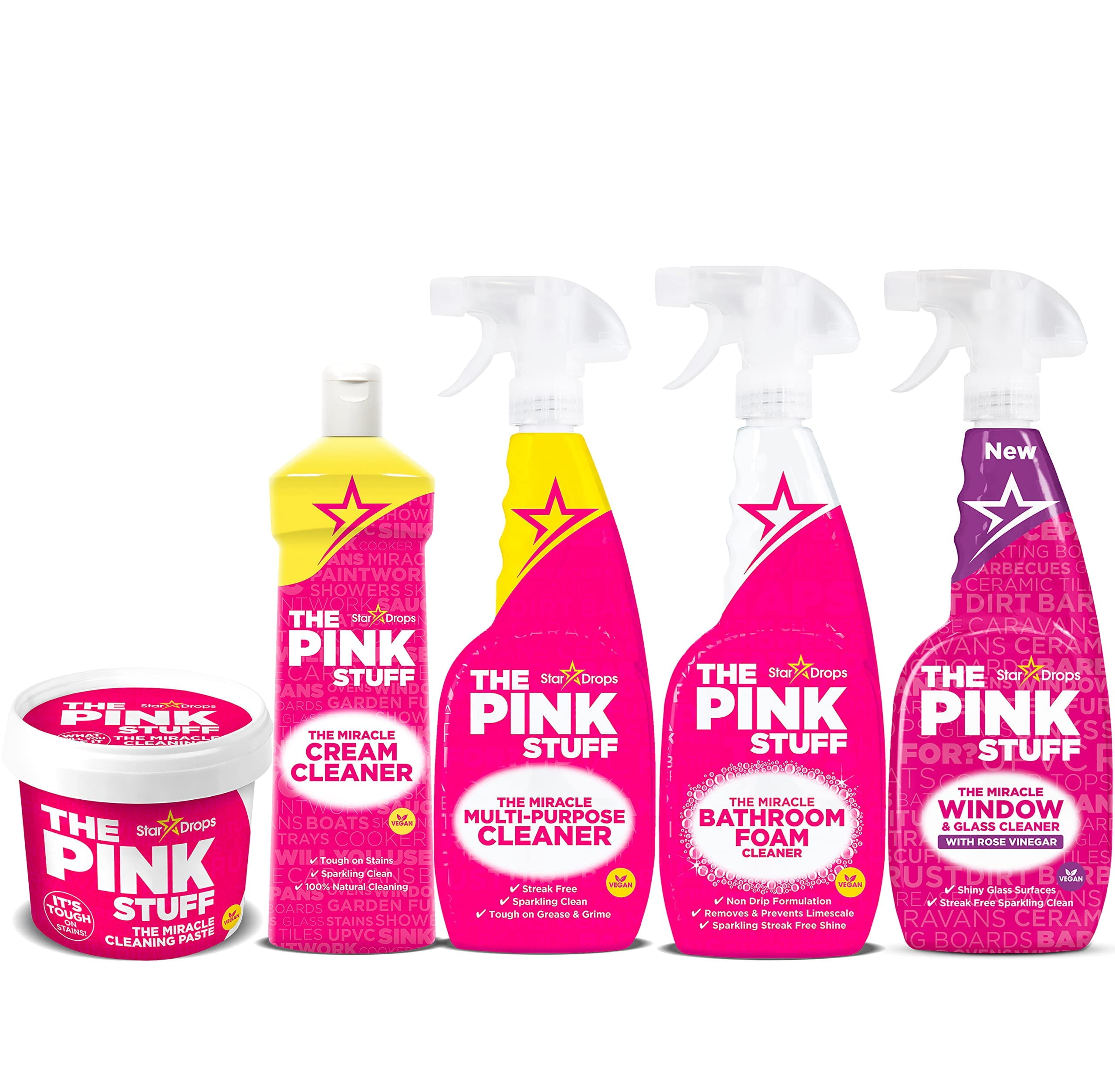 Stardrops Pink Stuff Miracle Cleaning Bundle, Multi-Purpose Spray ...
