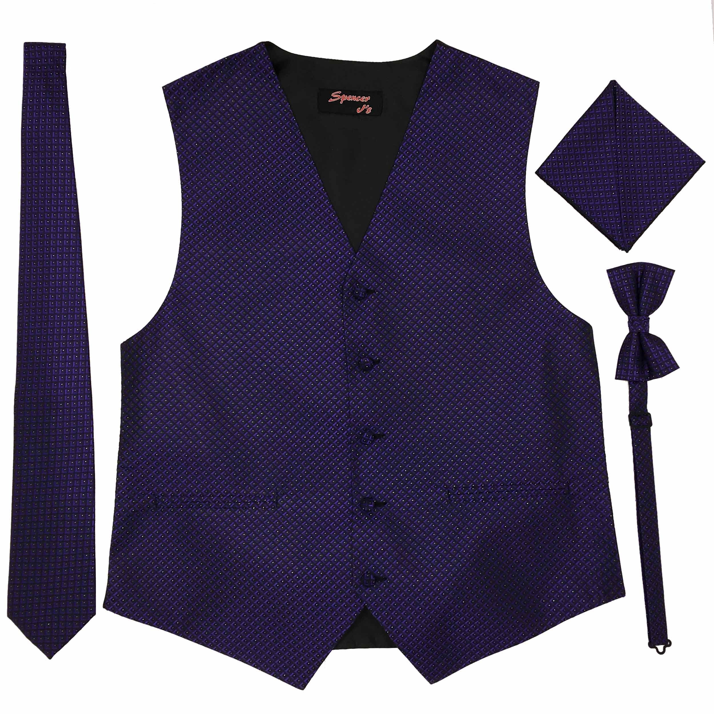 Stardust Purple Men's Satin Vest Spencer J's - S - Walmart.com