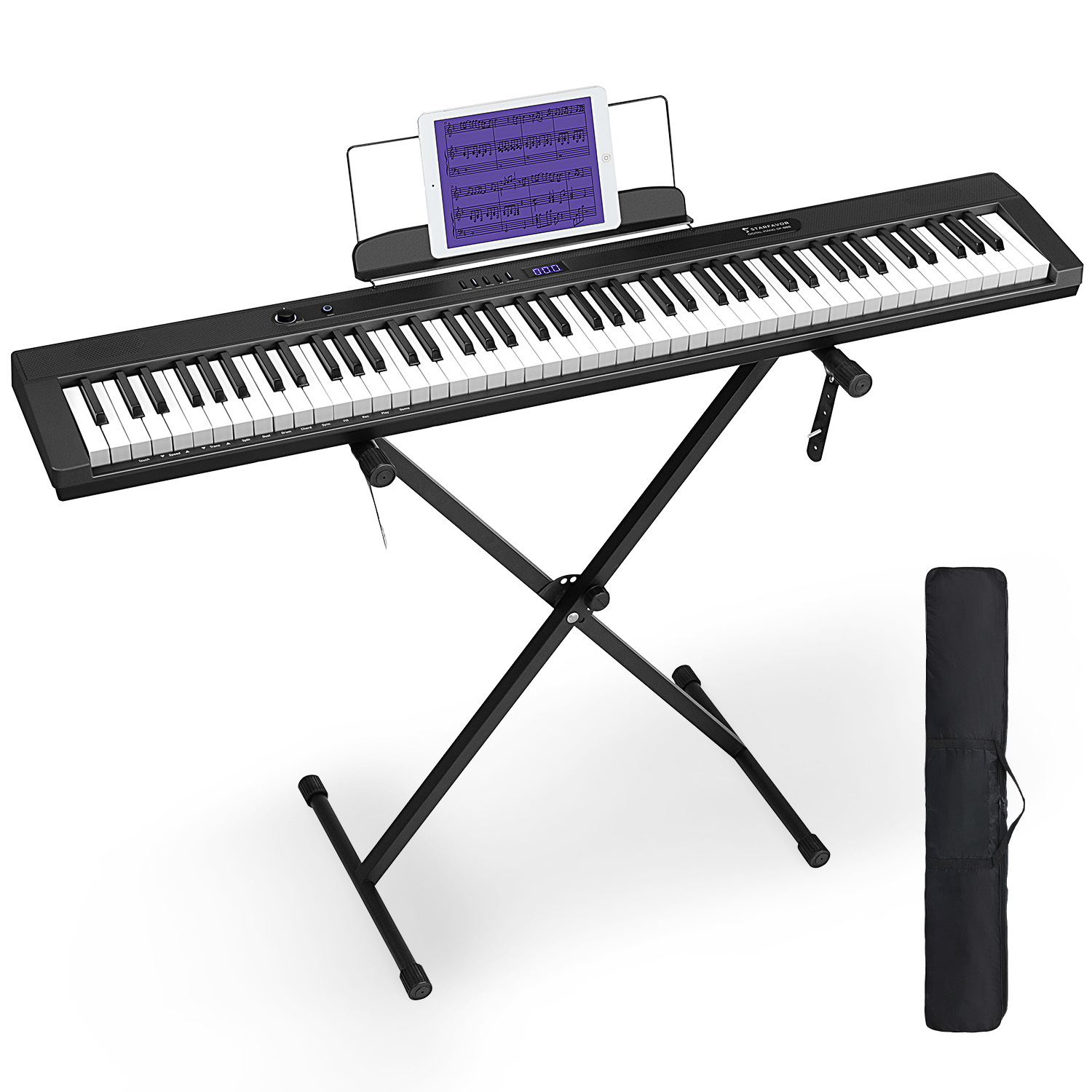 TERENCE Piano Keyboard, 88 Key Full Size Weighted Folding Piano ...