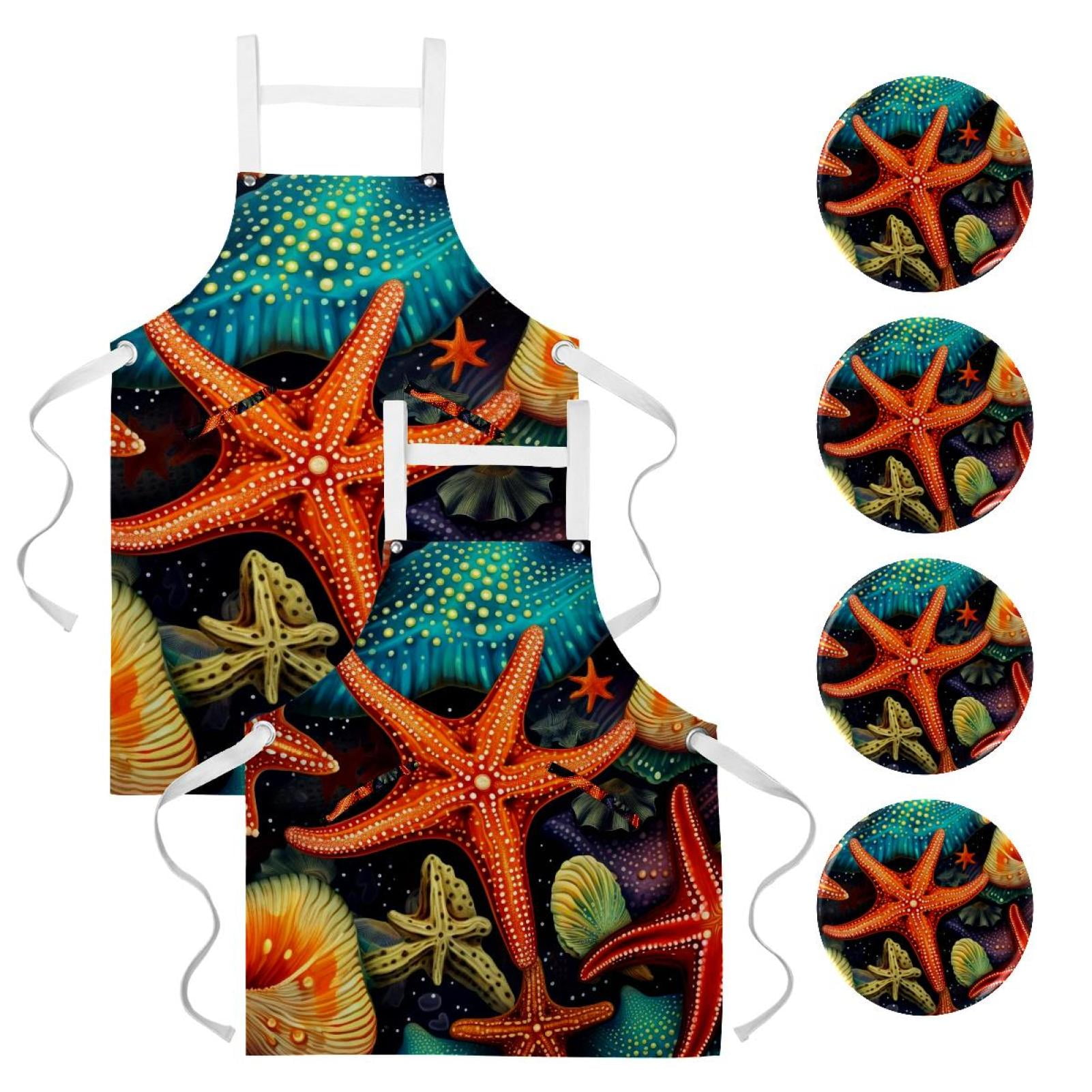 Starfish 2 Pack Waterproof Button Sets with Pockets and Badge **Art ...