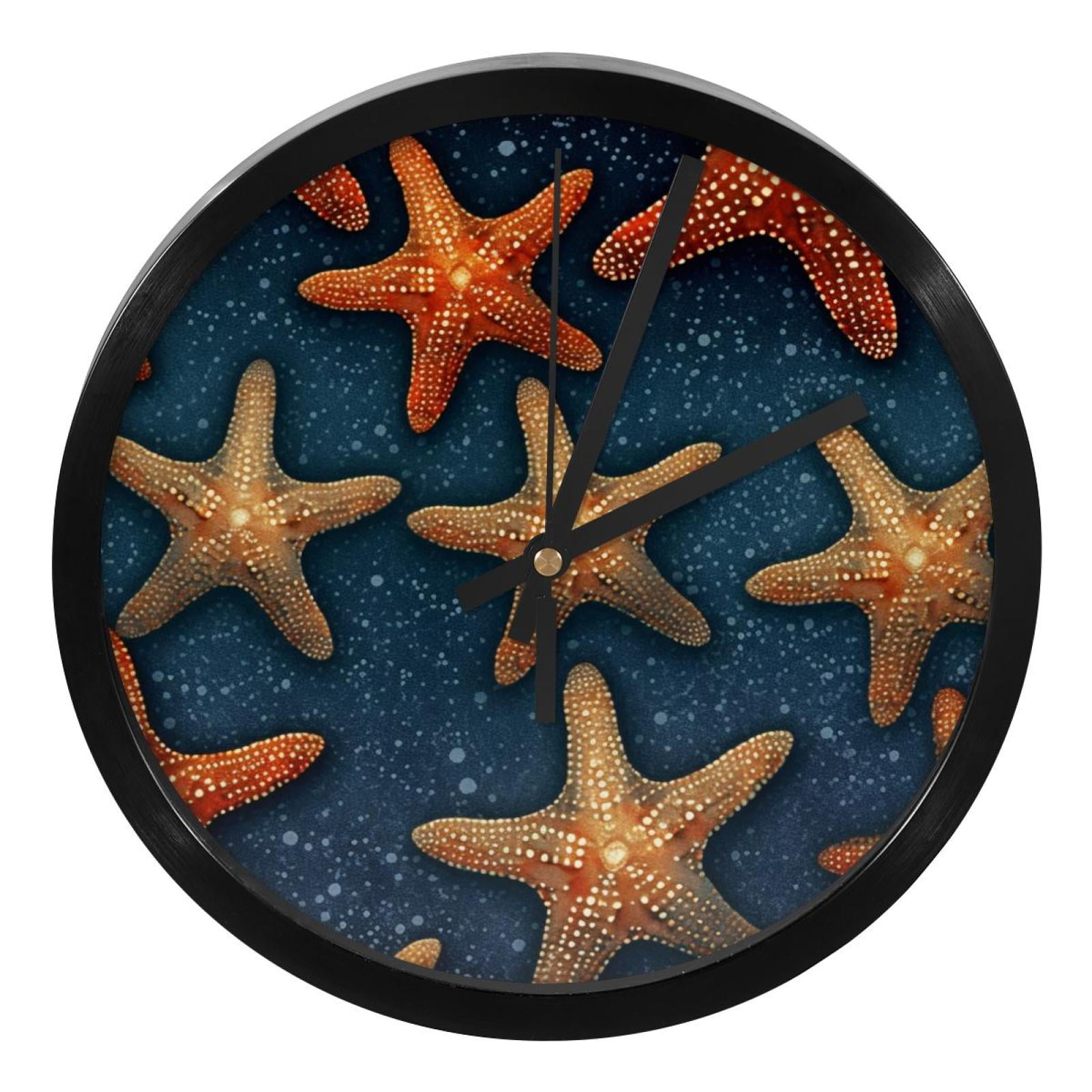 Starfish 9.8" Clock - Silent, Non-Ticking Round Digital Wall Clock for ...