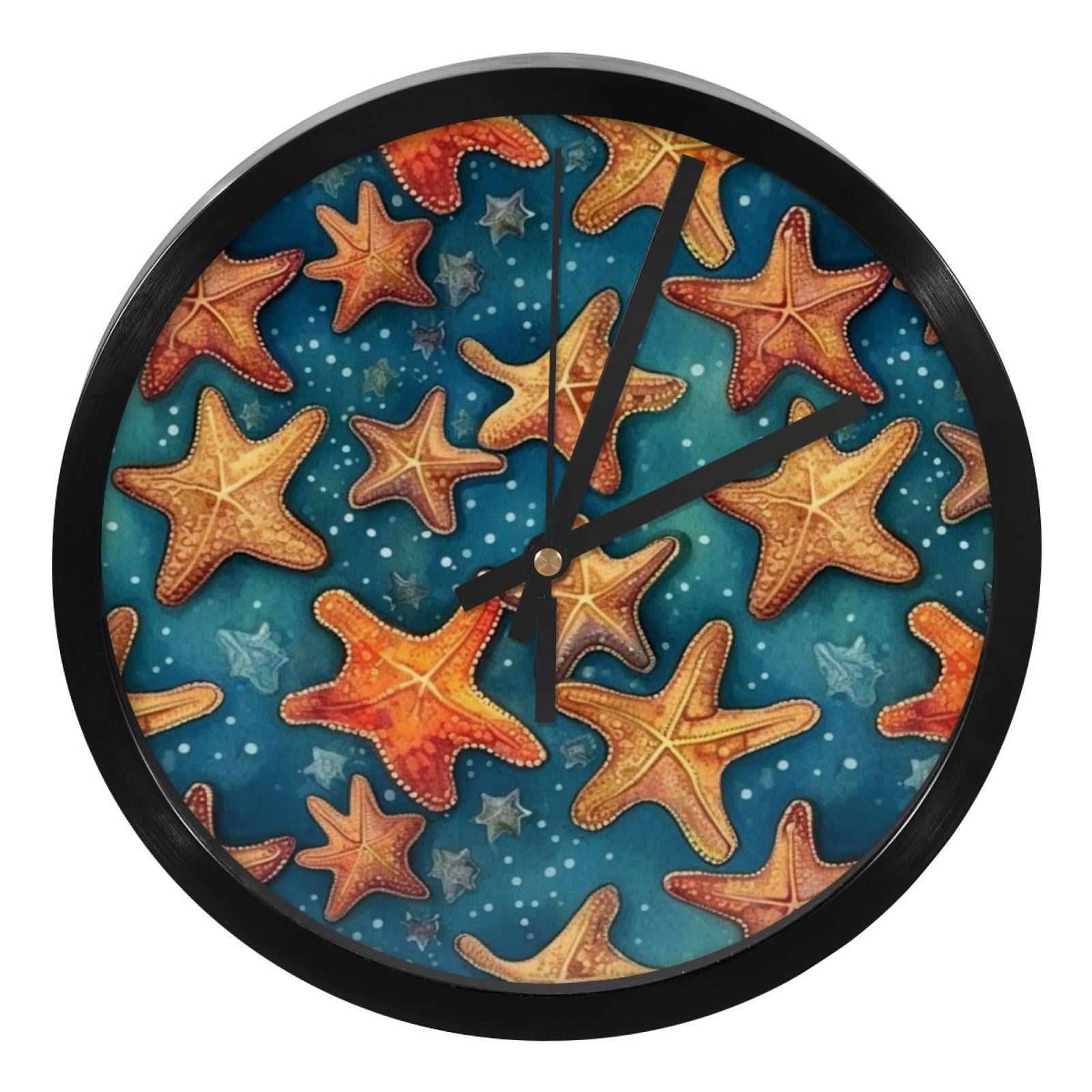 Starfish 9.8 Inch Round Digital Wall Clock - Silent Non-Ticking Battery ...